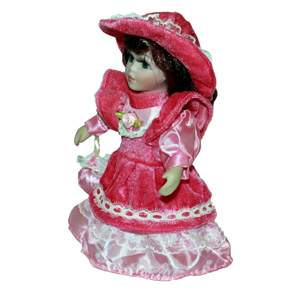 KUFptva Handmade Rural Porcelains Doll with Dress for Home Centerpiece ...