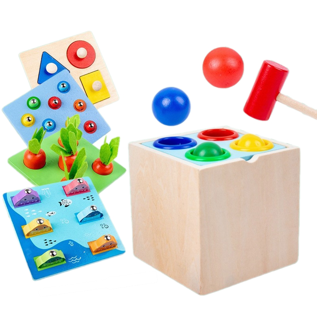 KUFptva Indoor Toddlers Pulling Radish Toy Logical Thinking Training ...
