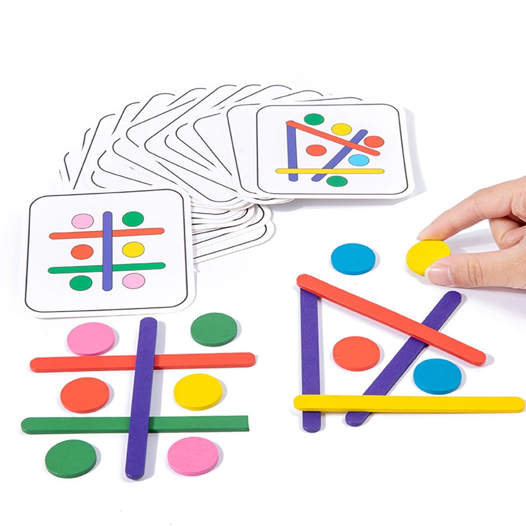 KUFptva Kids Brain Developmental Rainbow Stick Toy Space Puzzle Color ...