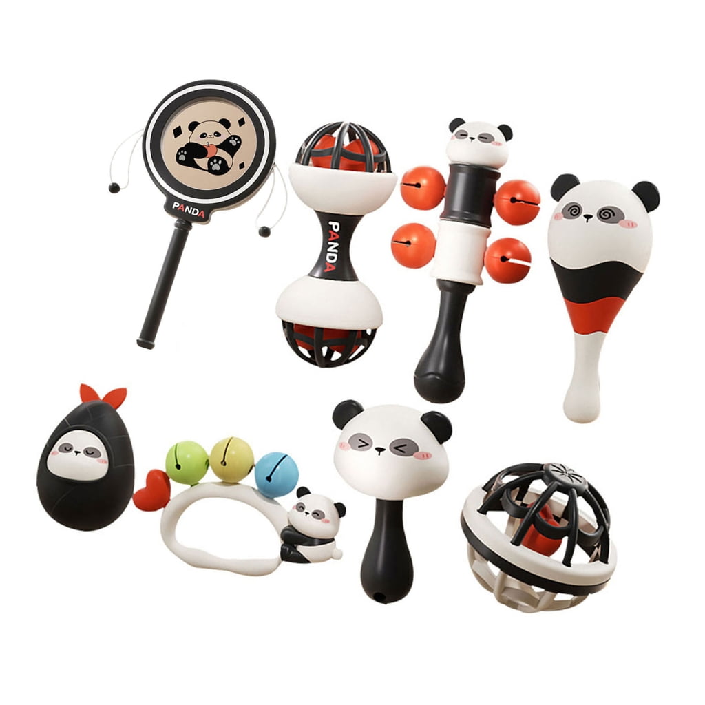 KUFptva Panda Shaped Rattle Set Soft Safe and Easy Use For 0-3Month To ...