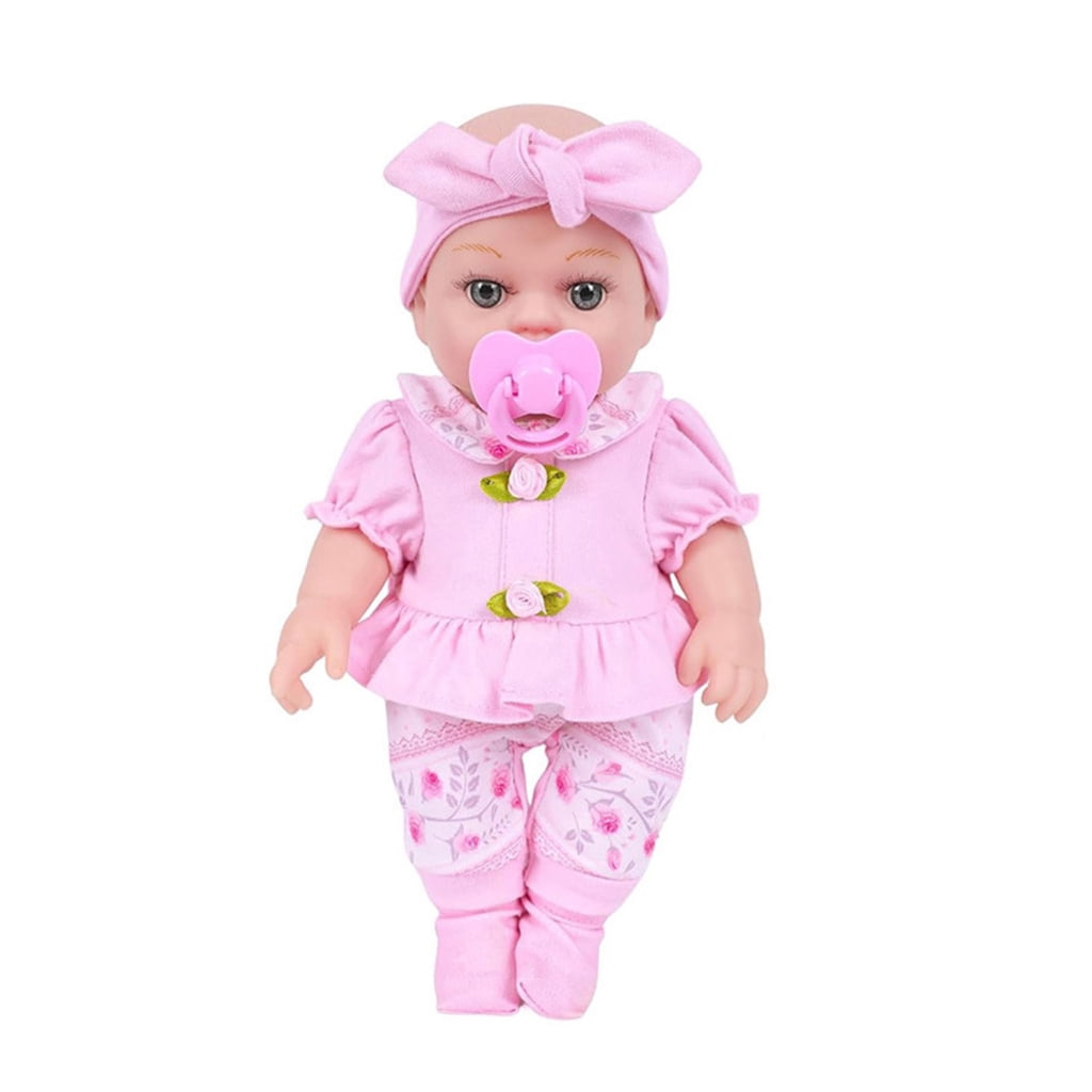 KUFptva Realistic Vinyls Girl Doll 12inch with Bowknot Overalls for ...