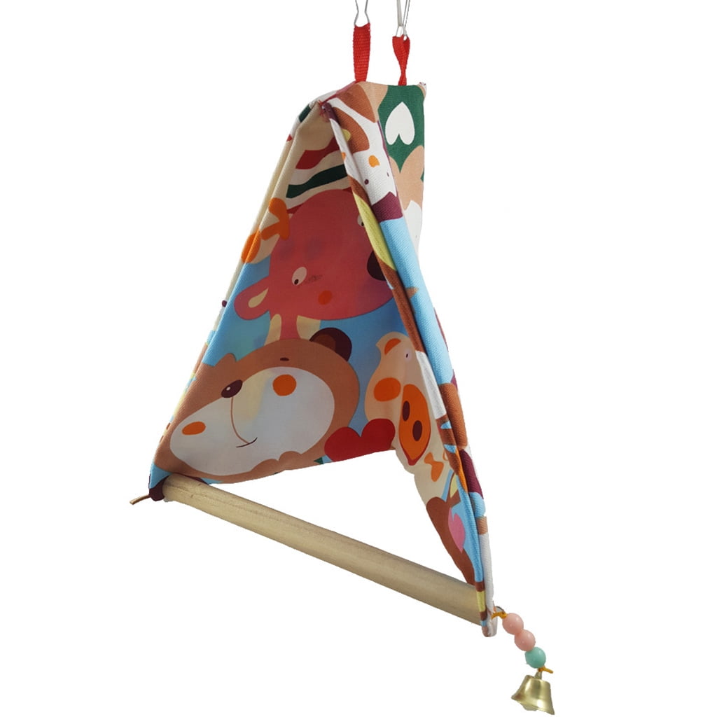 KUFptva Sheltering Bird Nest Perch Tent with Colorful Beads and Stand ...