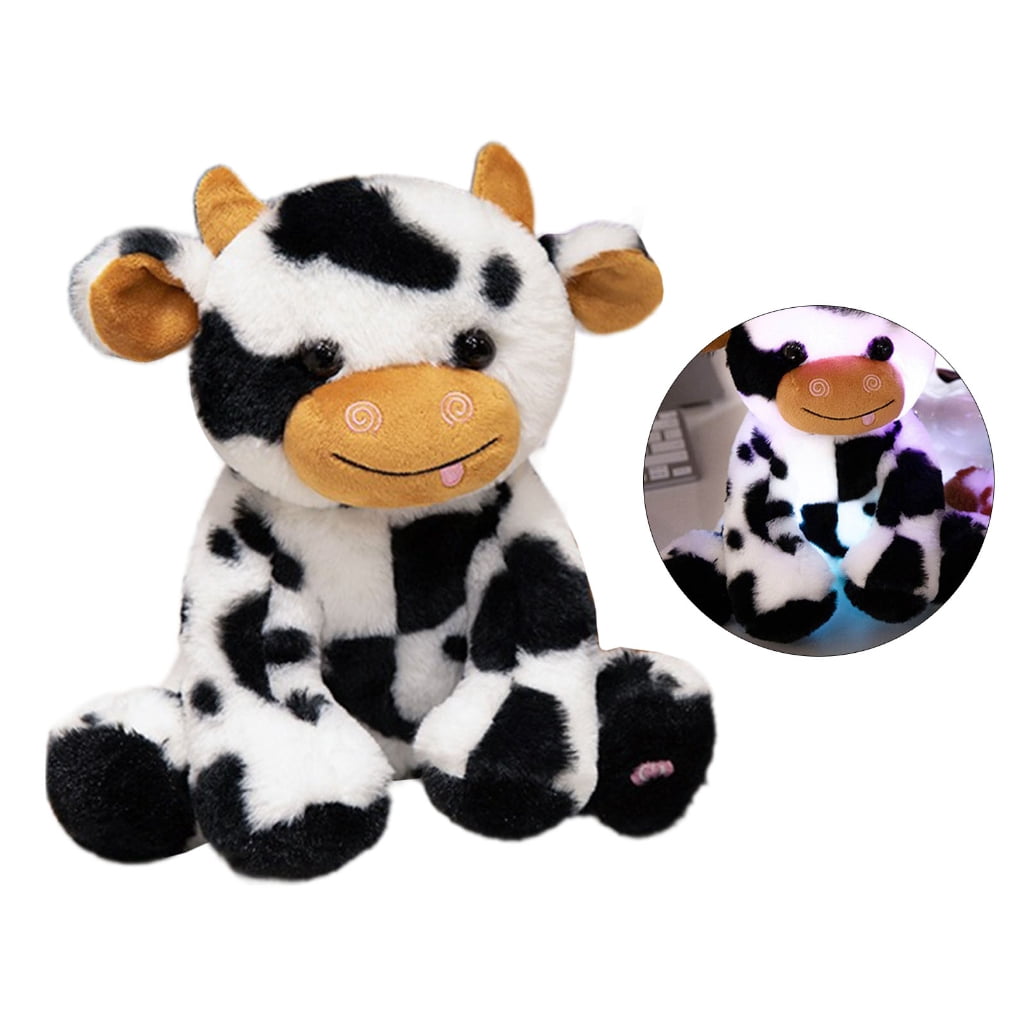 KUFptva Stuffed Cow Toy Cartoon Cow Figure Soft Toy Room Emotion ...