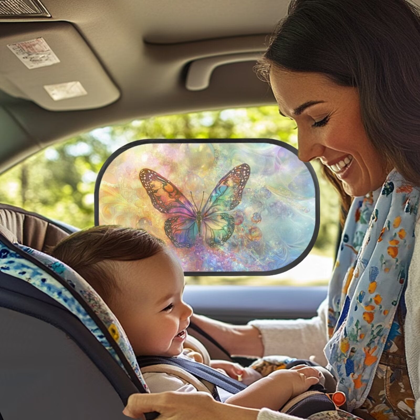 KUIFORTI 2 Pack Butterfly Car Window Shades Side Window Sunshade ...