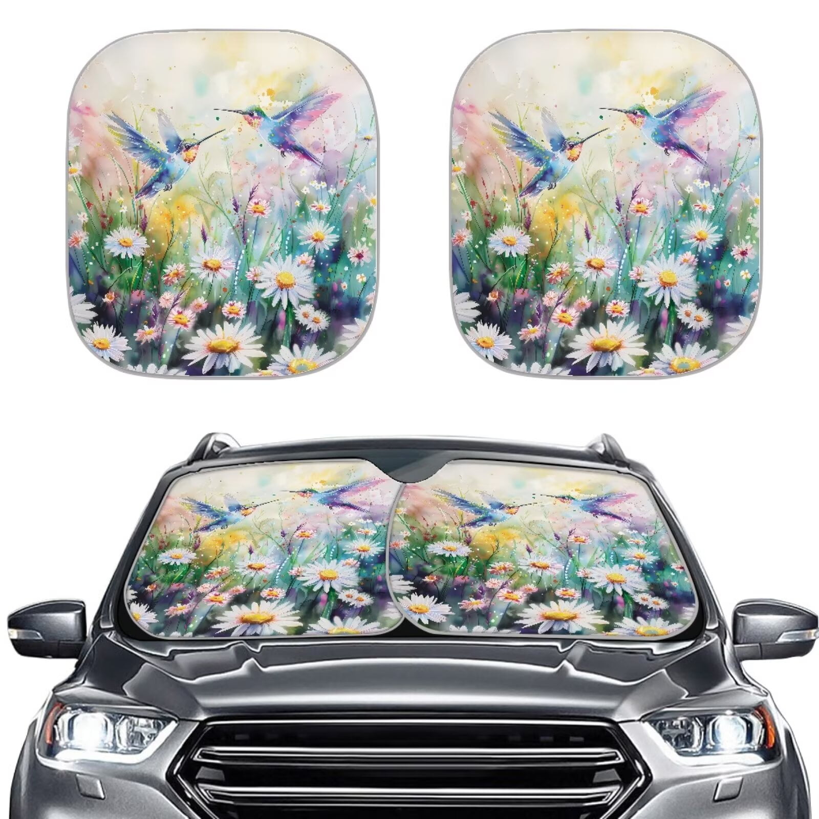 KUIFORTI 2 Pack Car Sun Shade, Foldable Windshield Sun Shade ...