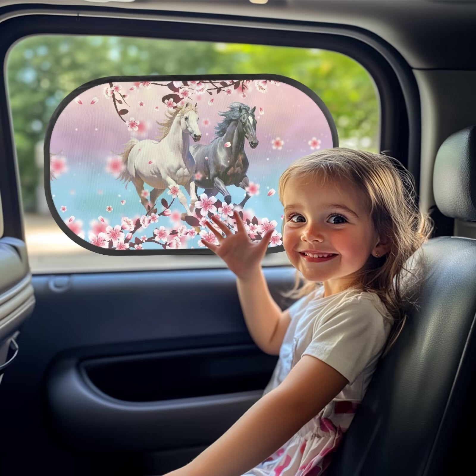 KUIFORTI 2 Pack Car Window Shade for Baby Cartoon Car Side Window Sun ...