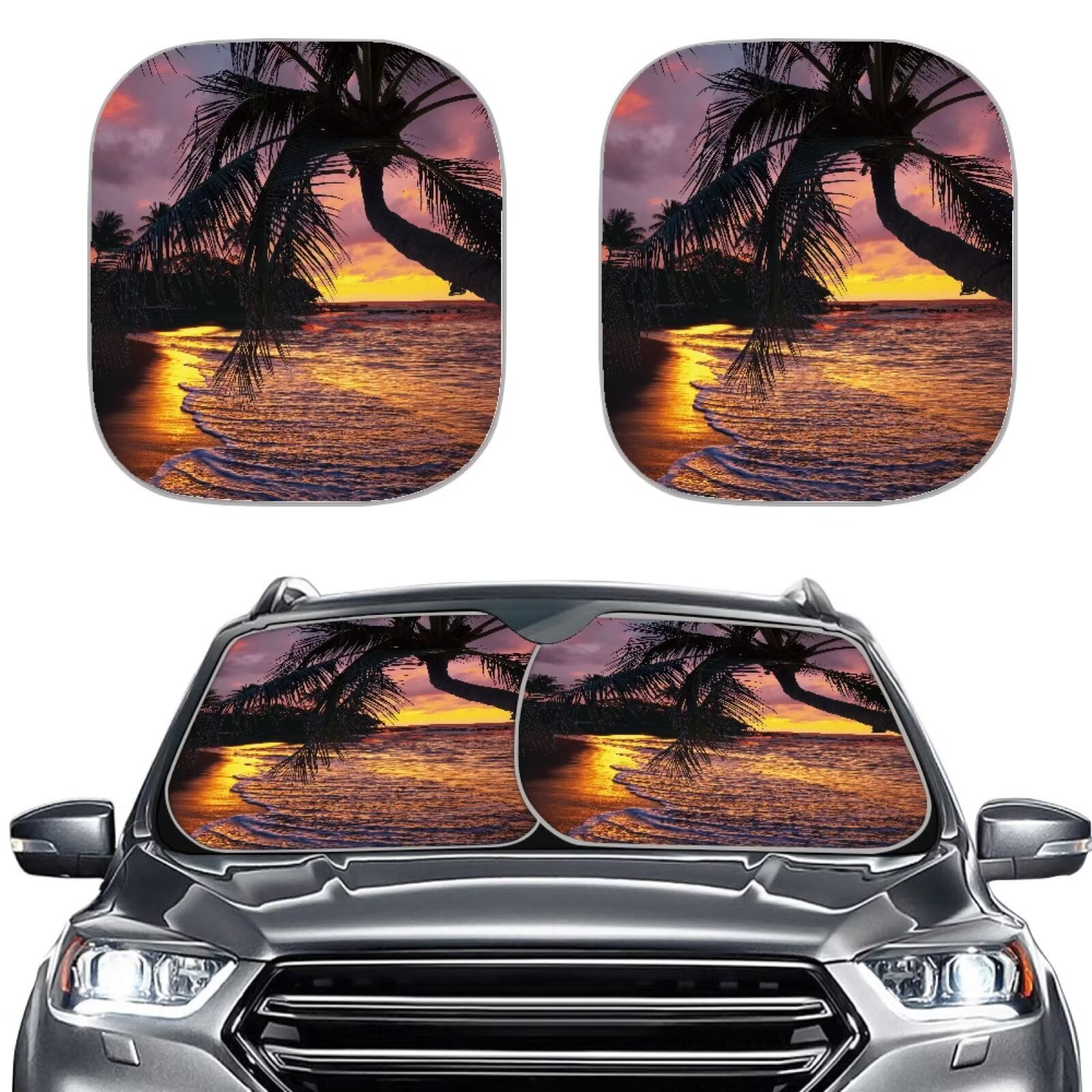 KUIFORTI 2pcs Front Windshield Sun Shade Foldable Car Front Window ...