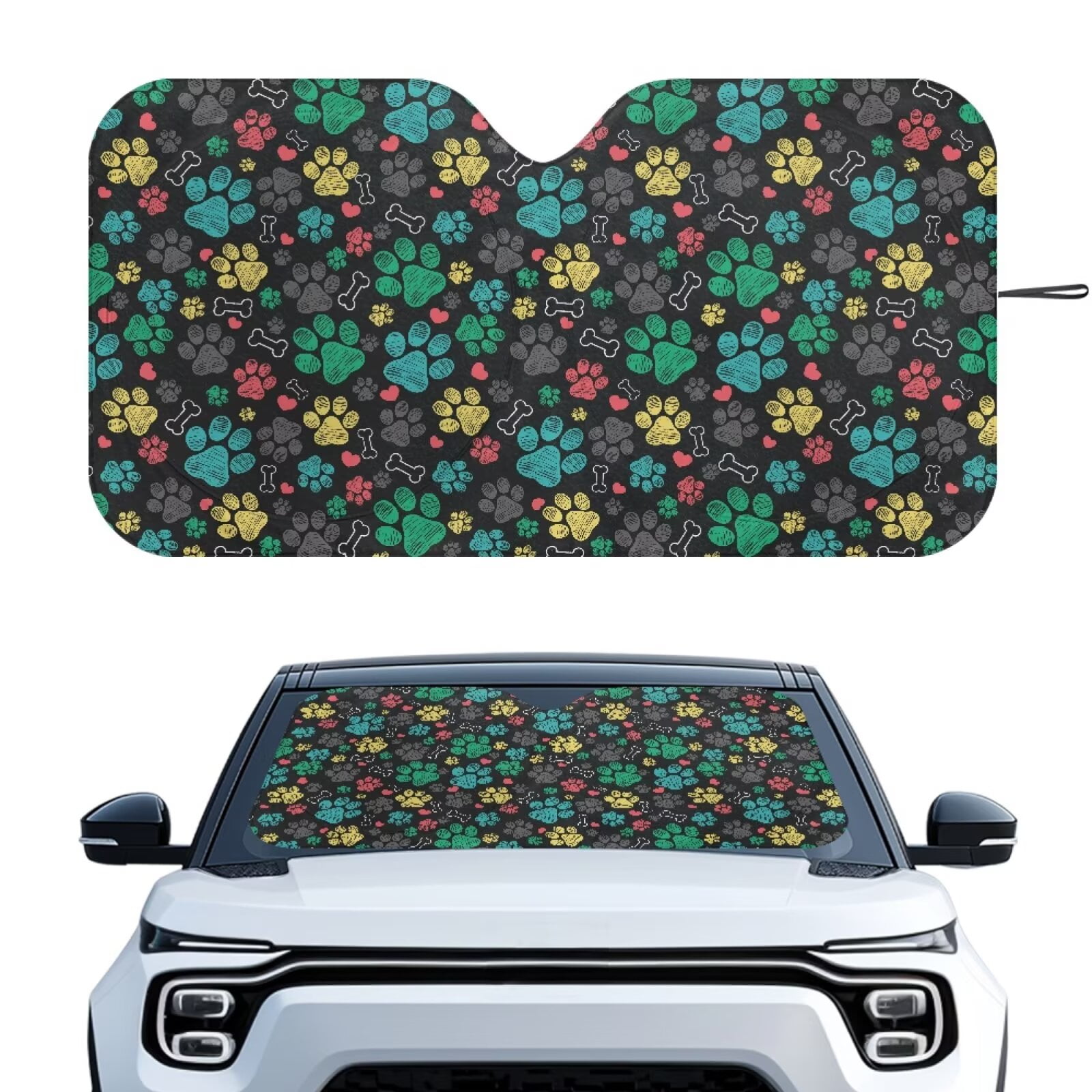 KUIFORTI Automotive Sun Shield 66.53"x34.44" - Sun Shade Car Windshield ...