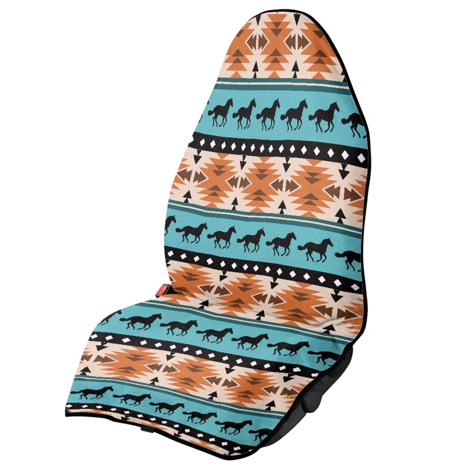 KUIFORTI Aztec Ethnic Tribal Horse Pattern Front Car Seat Towel Cover ...