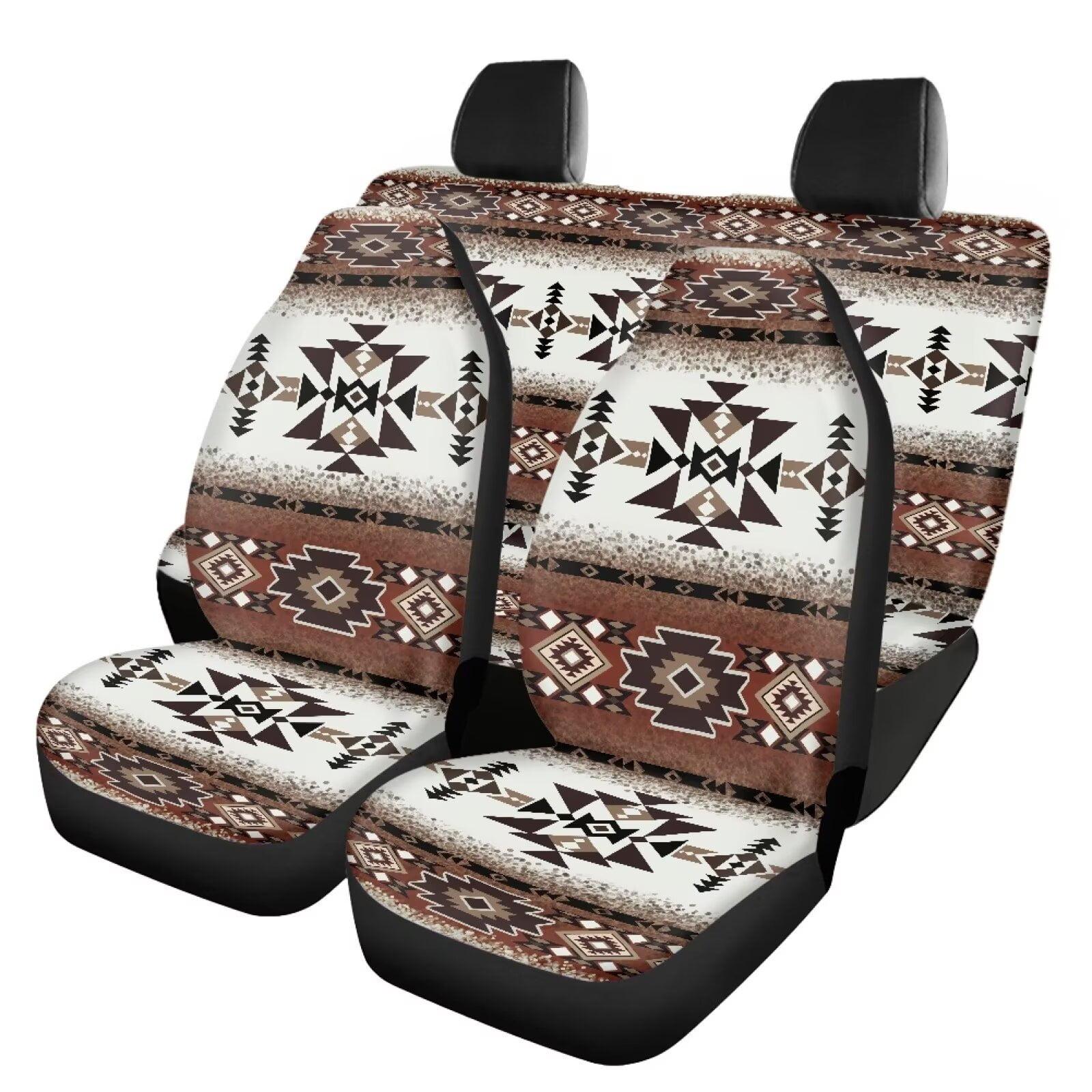 KUIFORTI Aztec Geometry Car Seat Cover Auto Accessories Interior 4Pcs ...