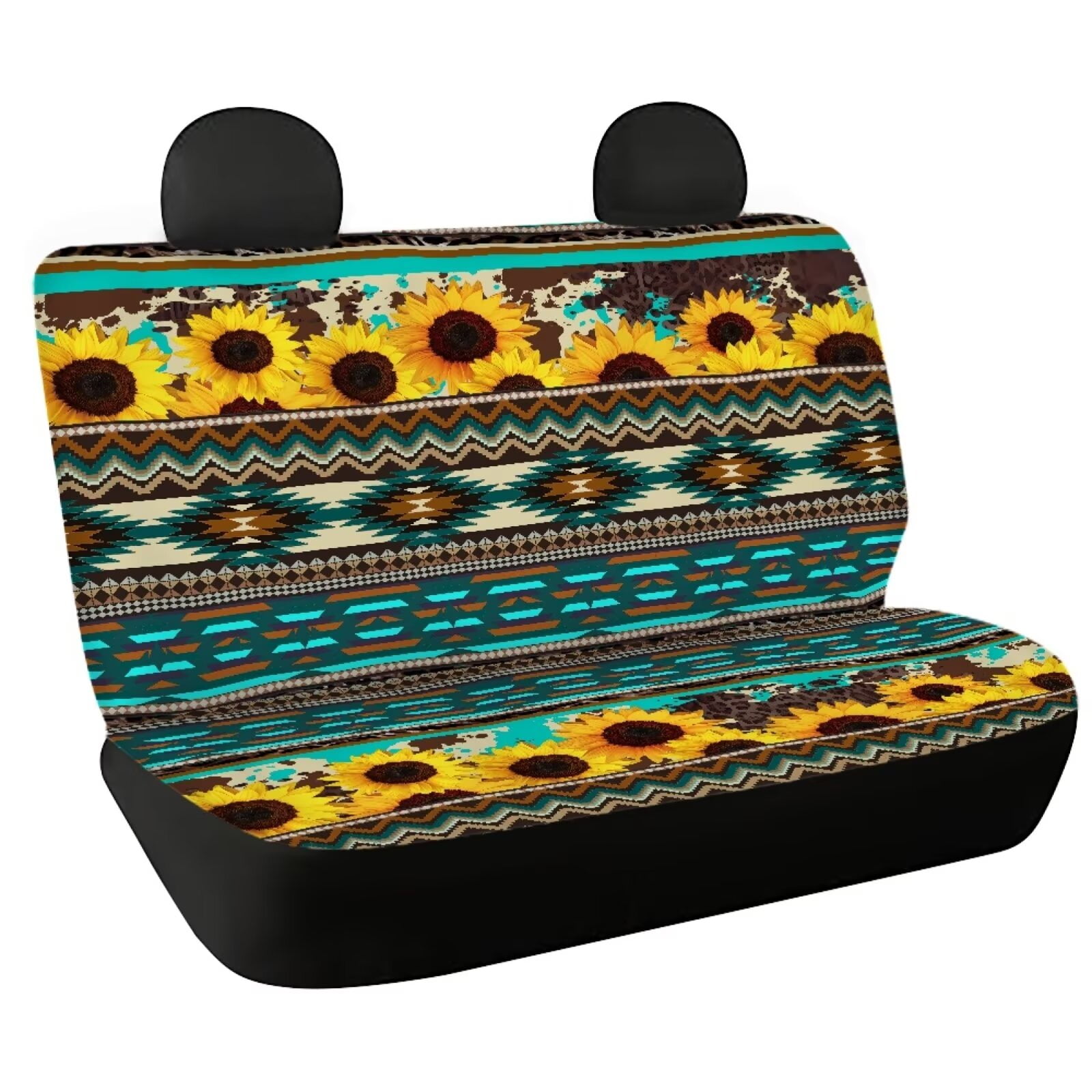 KUIFORTI Aztec Universal Rear Split Bench Seat Cover for Cars Truck SUV ...