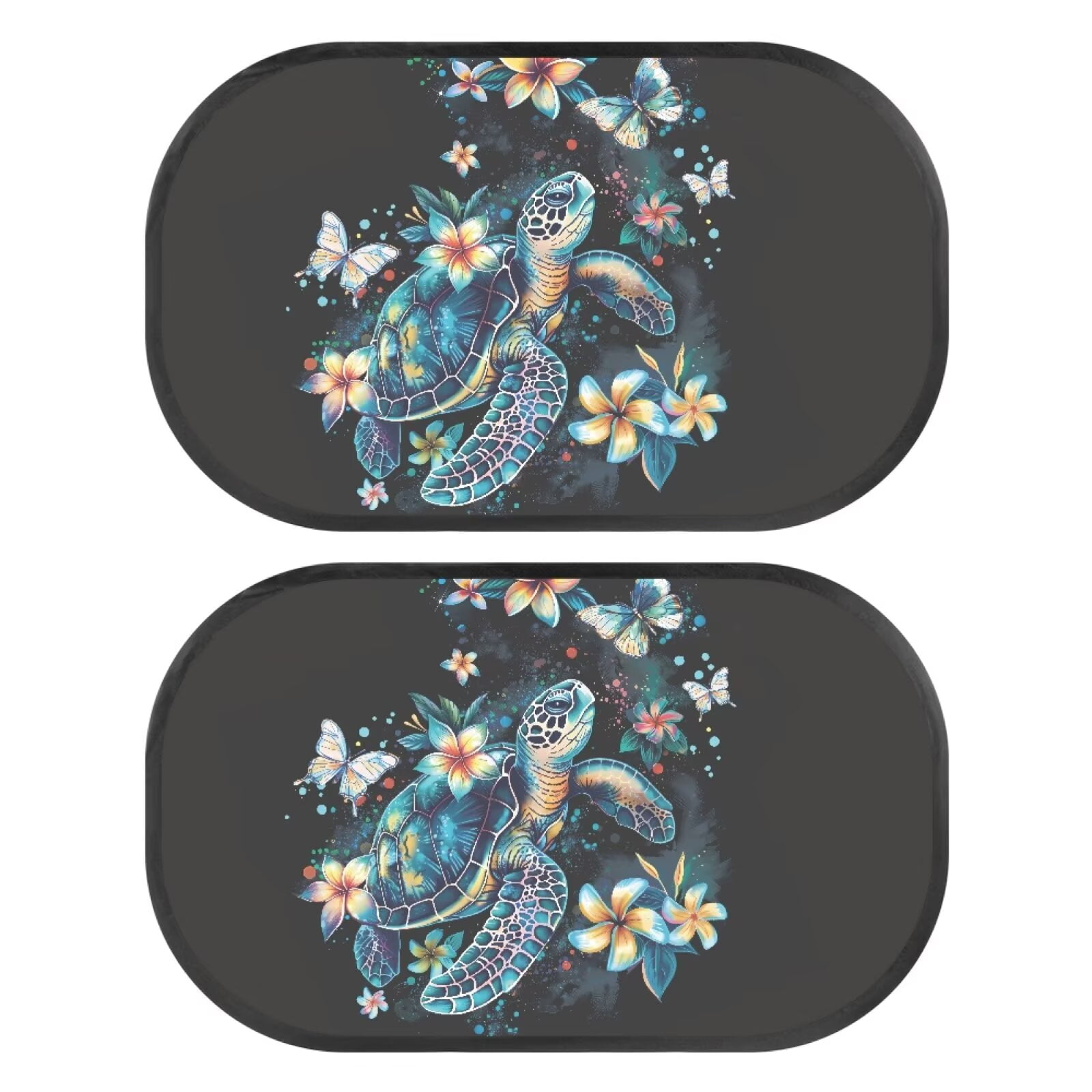 KUIFORTI Baby Car Window Shade (2 Pack) Cute Turtle Car Window Sun ...