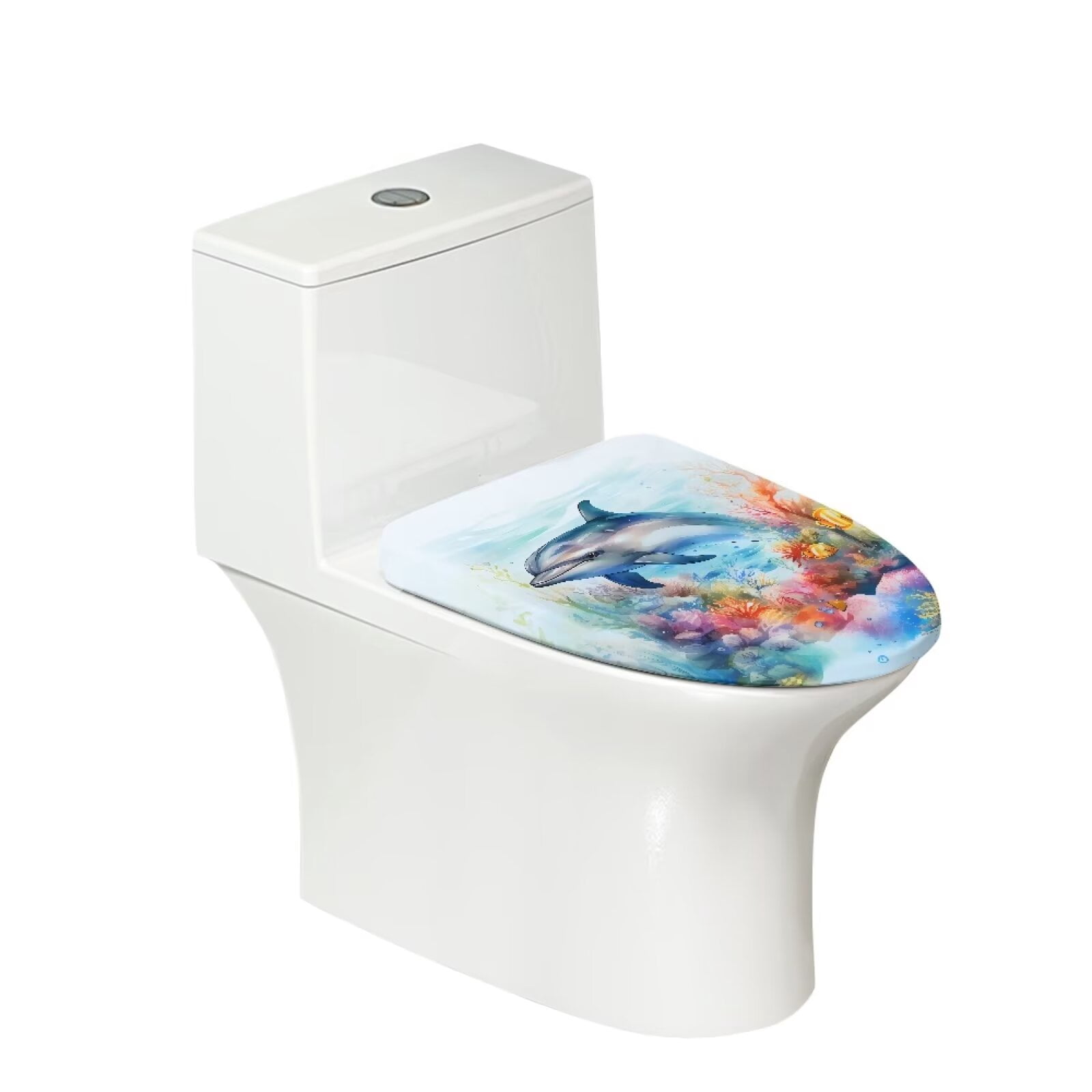 KUIFORTI Bathroom Toilet Cover Blue Whale Toilet Seat Cover Elongated ...