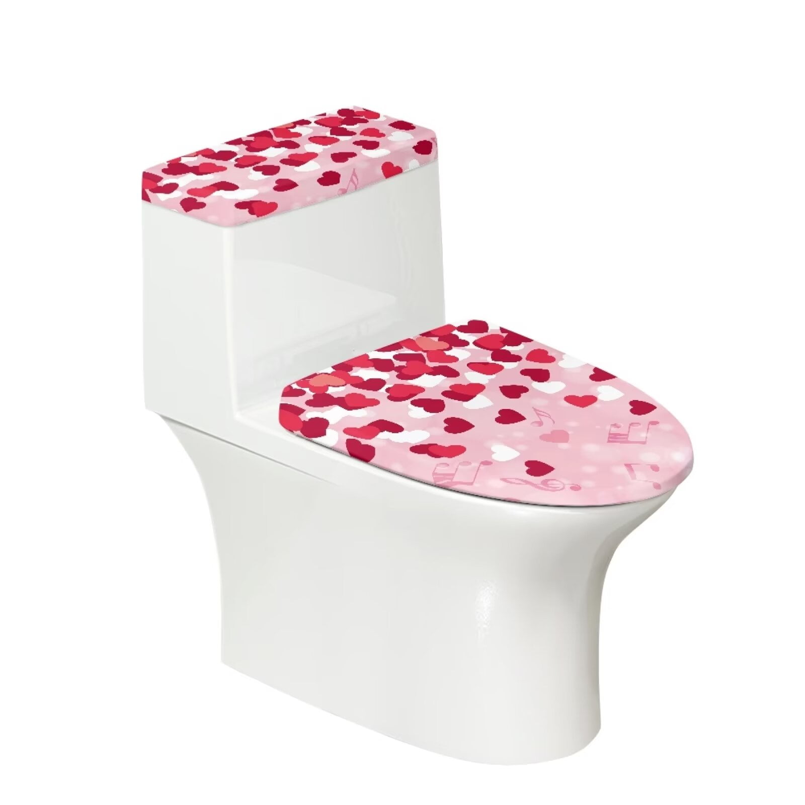 KUIFORTI Bathroom Toilet Lid Covers and Tank Cover Set 2 Piece Pink ...