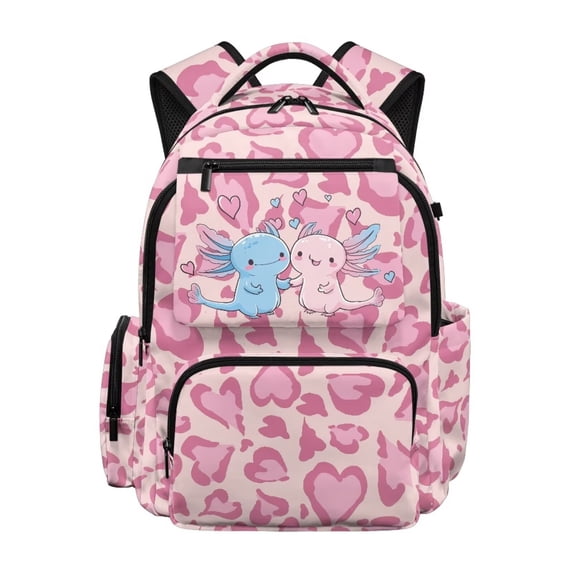 KUIFORTI Blue Axolotl Girls Backpack Kids School Bag Durable Polyester ...