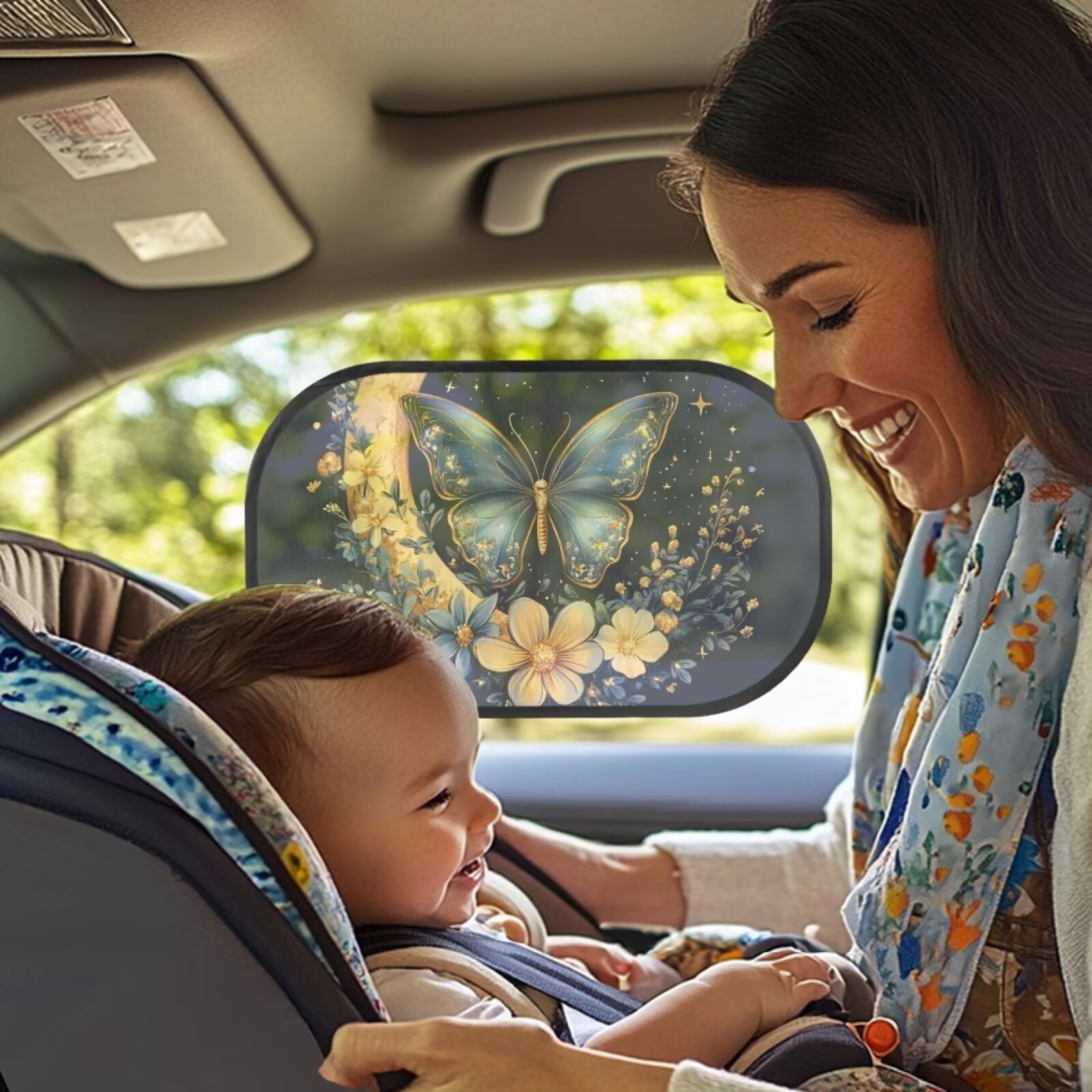 KUIFORTI Butterfly Car Window Shades for Side Window, 2 Pieces Front ...