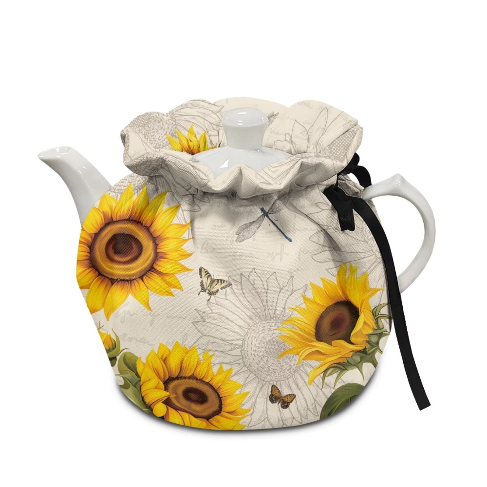 KUIFORTI Butterfly Sunflower Teapots Dust Cover Insulated Tea Cozy for ...