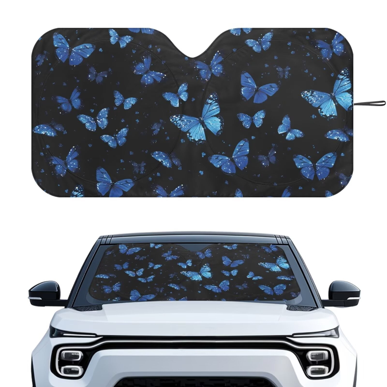 KUIFORTI Butterfly Windshield Sun Shade Foldable SUV Truck Accessories ...