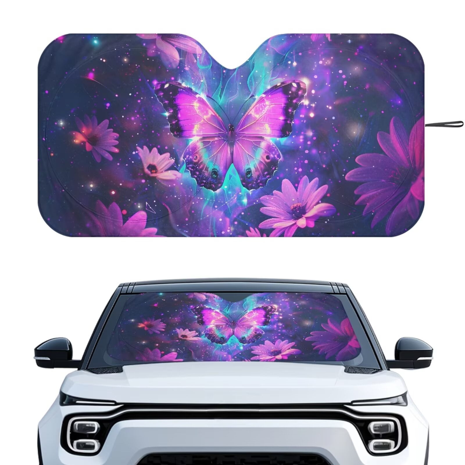 KUIFORTI Butterfly Windshield Sun Shade for Women, Large Sunshade for ...