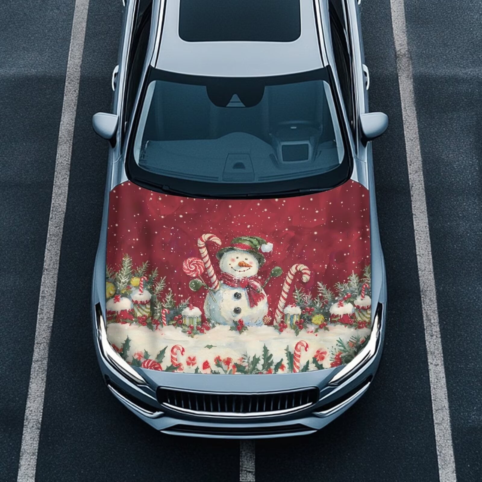KUIFORTI Car Hood Cover Christmas Breathable Hood Covers for Cars ...