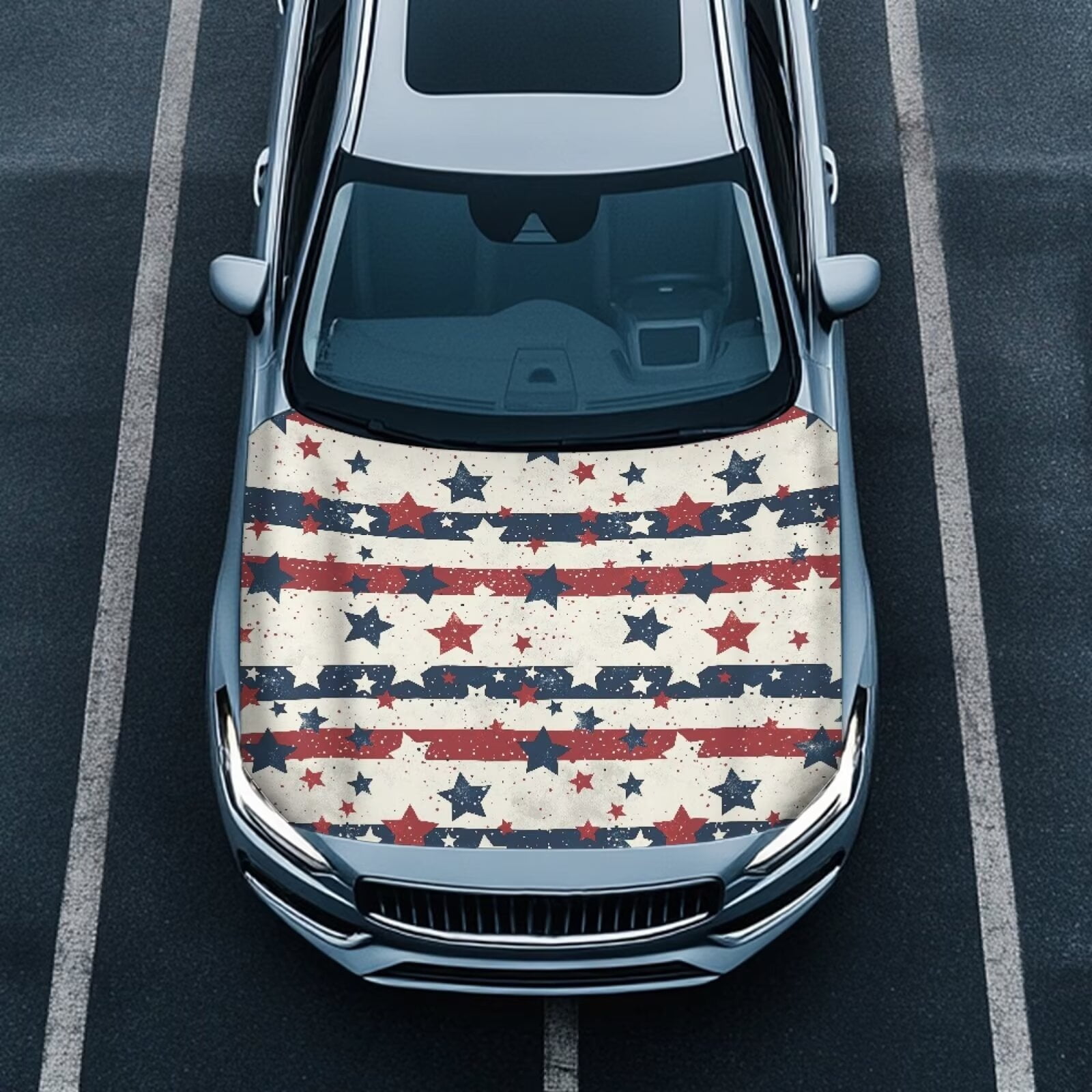 KUIFORTI Car Hood Cover Protector American Flag Hood Covers for Cars ...