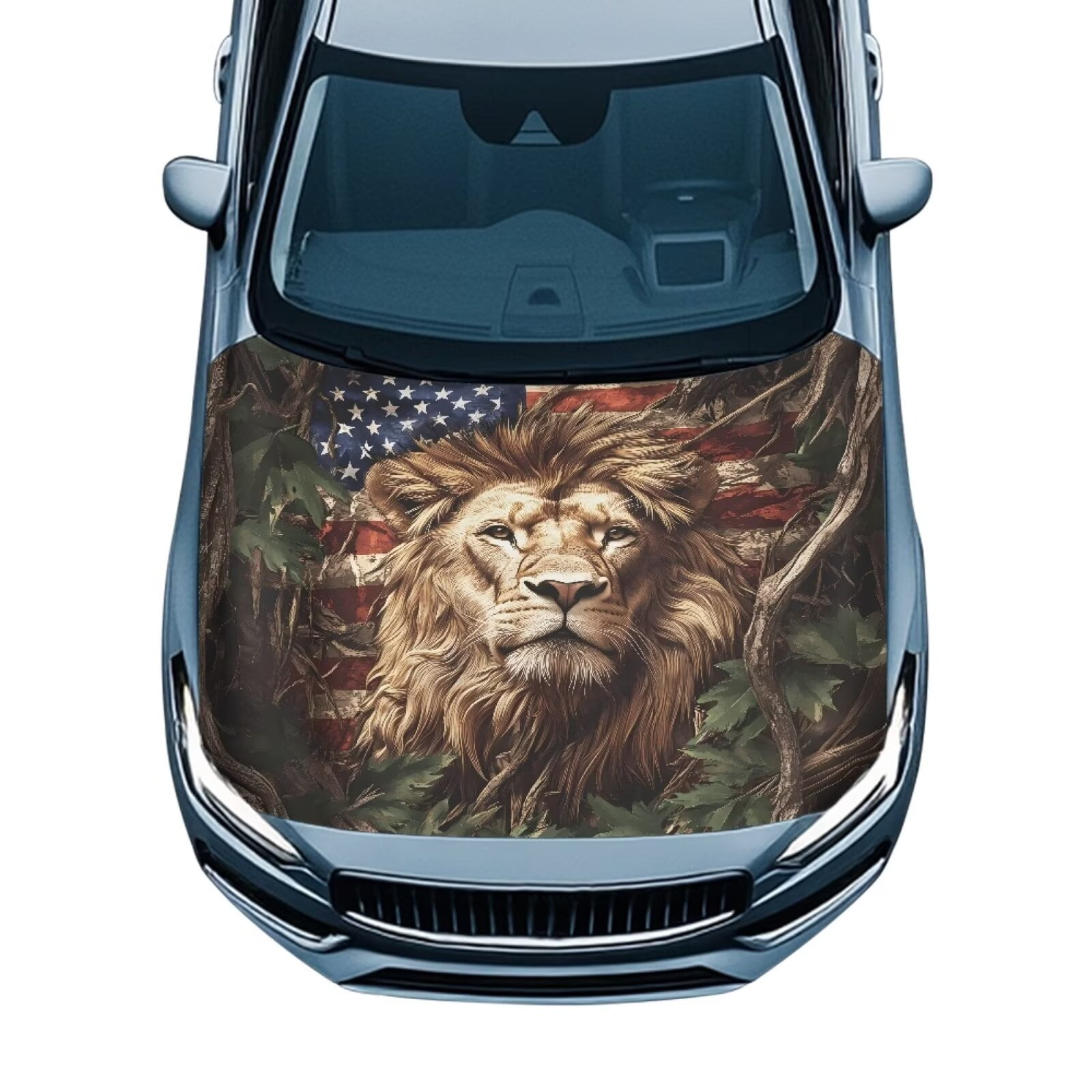 KUIFORTI Car Hood Flag Cover Forest Camo Car Hood Cover Polyester ...