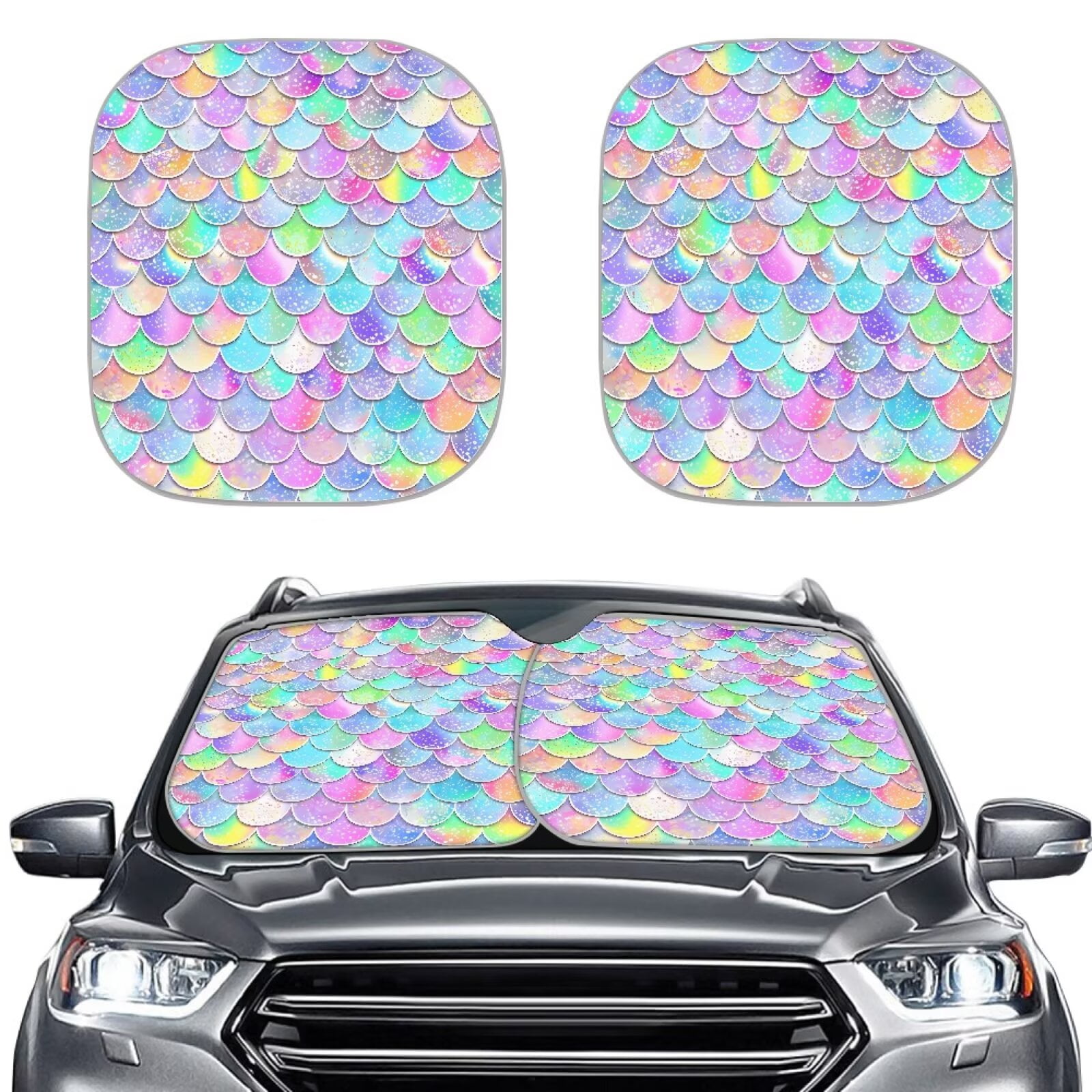 KUIFORTI Car Sun Shade Windshield Universal Fit 2 Pack Sunshade Prevent ...