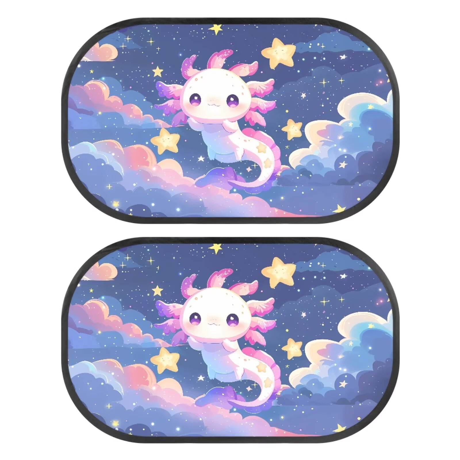 KUIFORTI Cartoon Axolotl Car Window Shade for Kids, 2 pcs Car Window ...