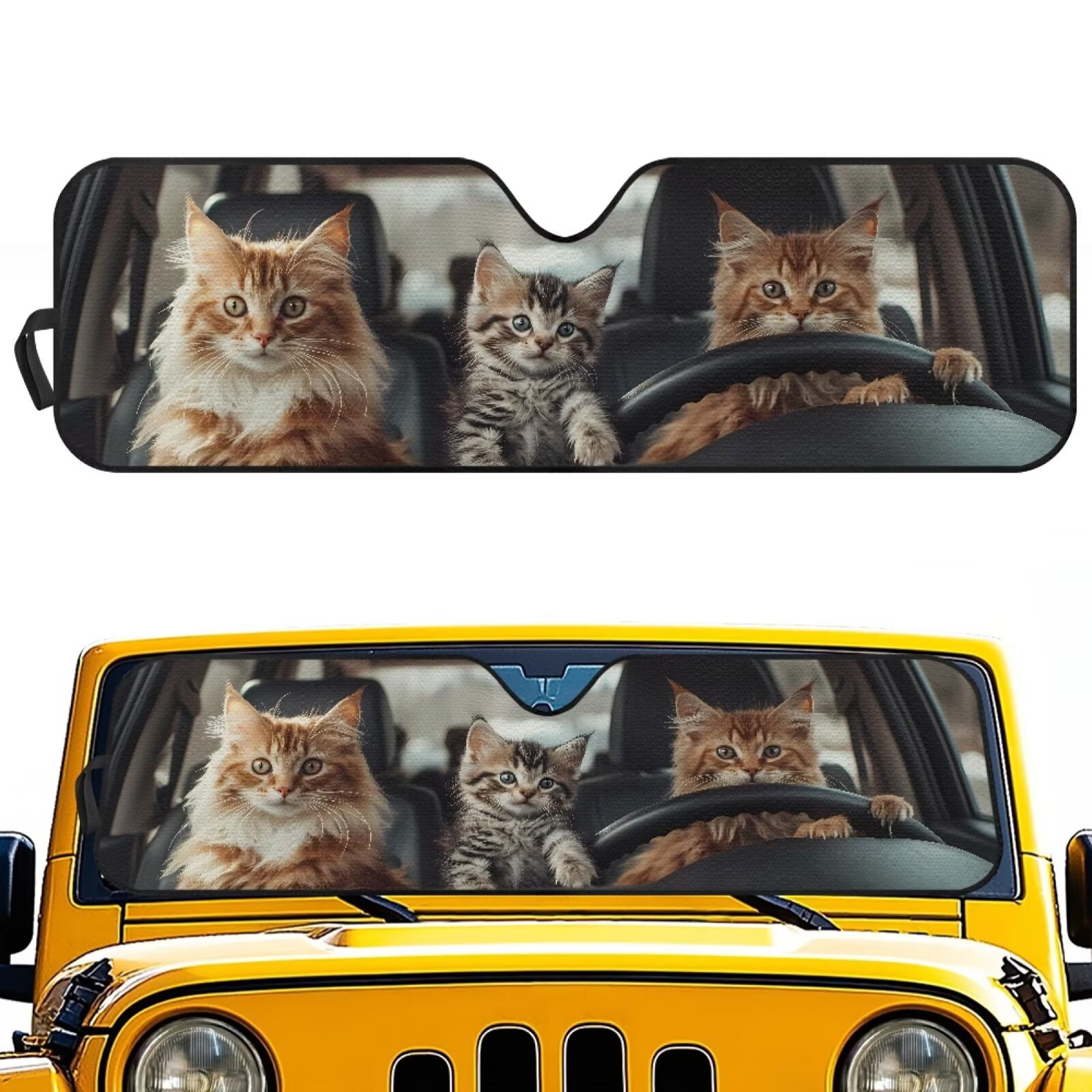 KUIFORTI Cat Windshield Sun Shade for Jeep Wrangler JL 2/4 Door, Car ...