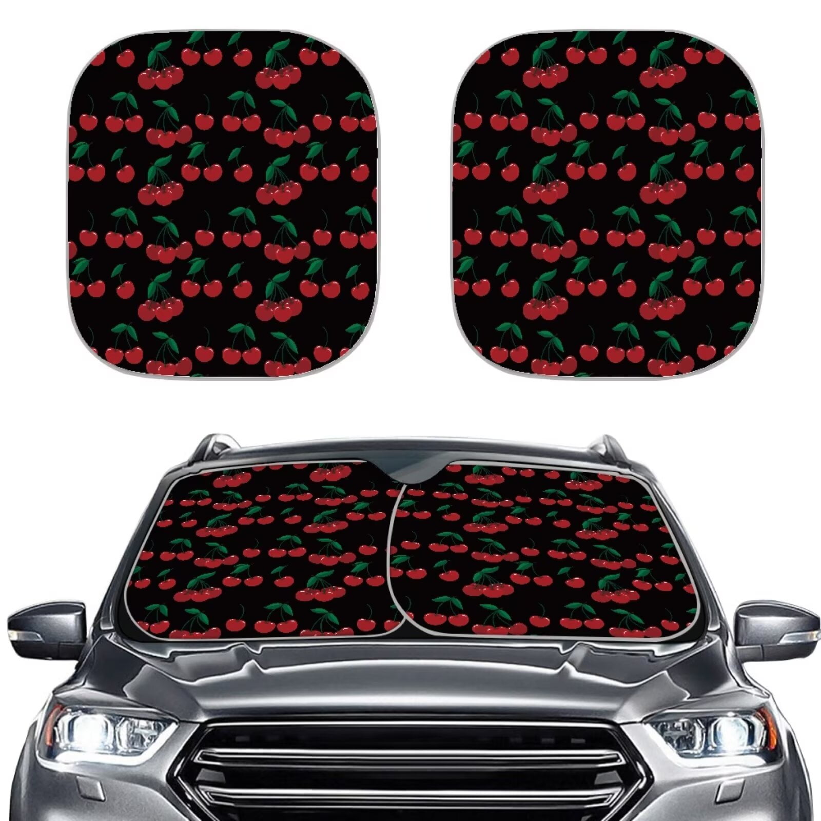 KUIFORTI Cherry Car Windshield Sun Shade Foldable Auto Window Shades ...