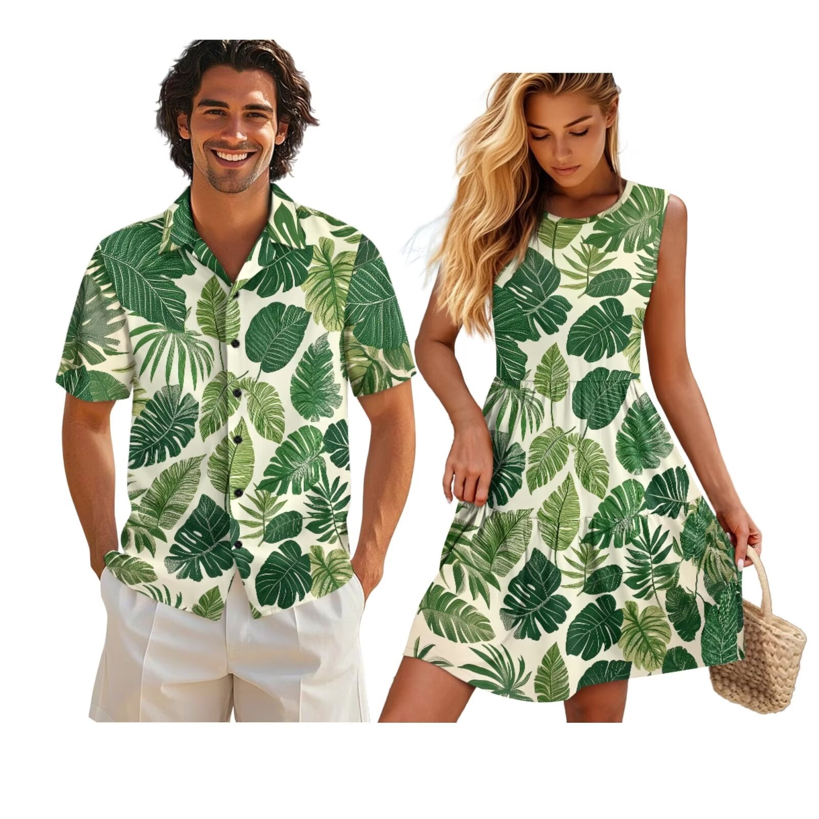 KUIFORTI Couple Matching Outfits His and Hers Matching Outfits Hawaiian ...