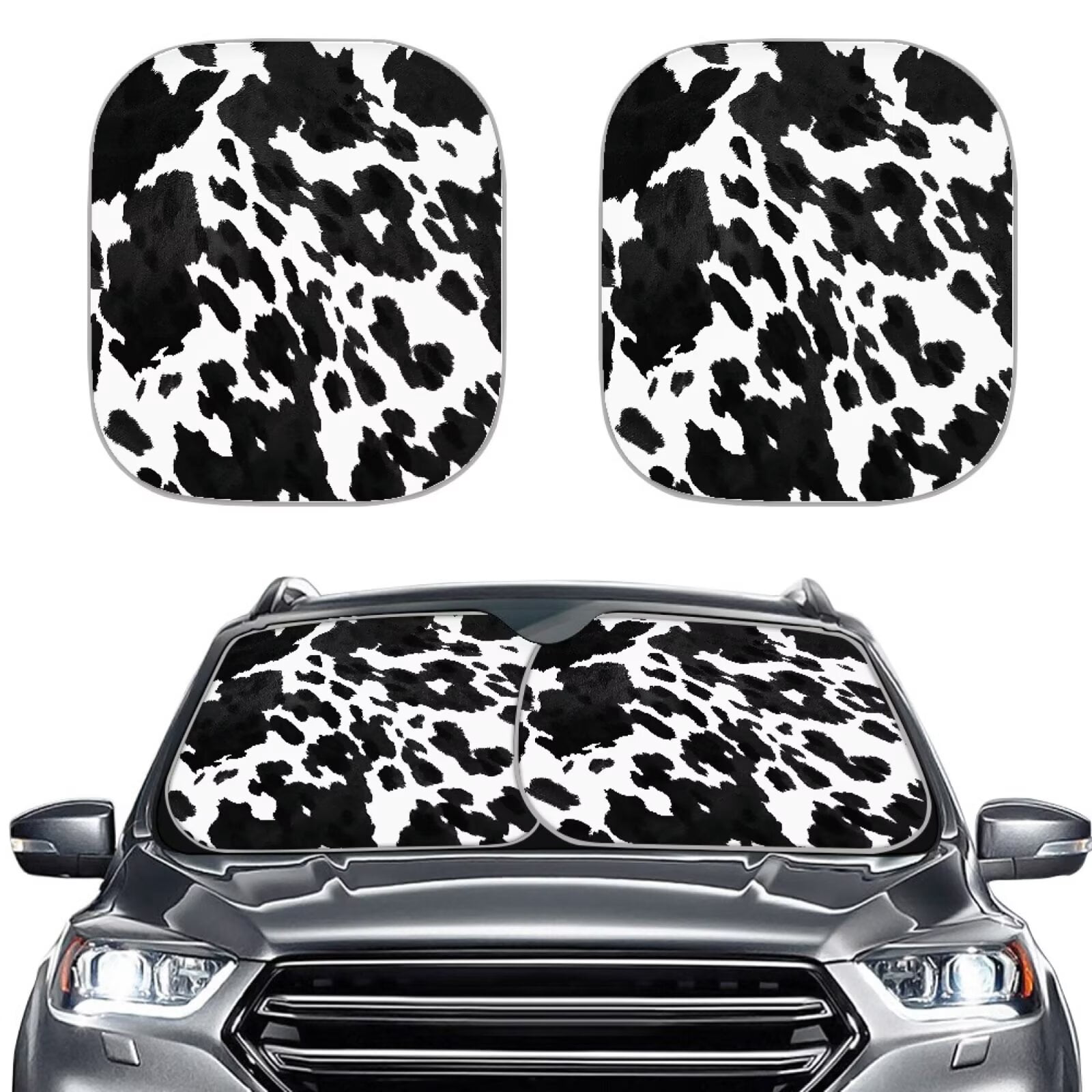 KUIFORTI Cow Print Windshield Sun Shade for Trucks SUV Sedan, Cute ...
