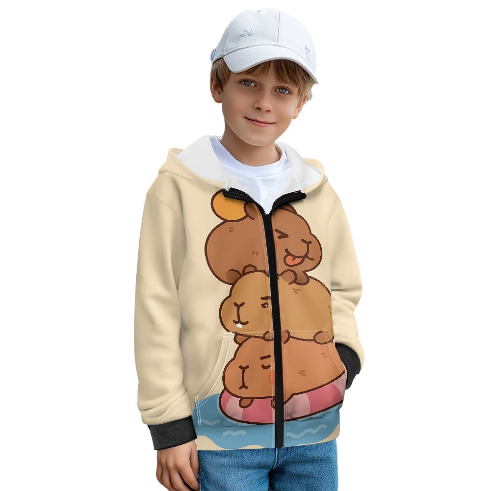 KUIFORTI Cute Capybara Boys Oversized Hoodie Sweatshirt 8-10 Years ...