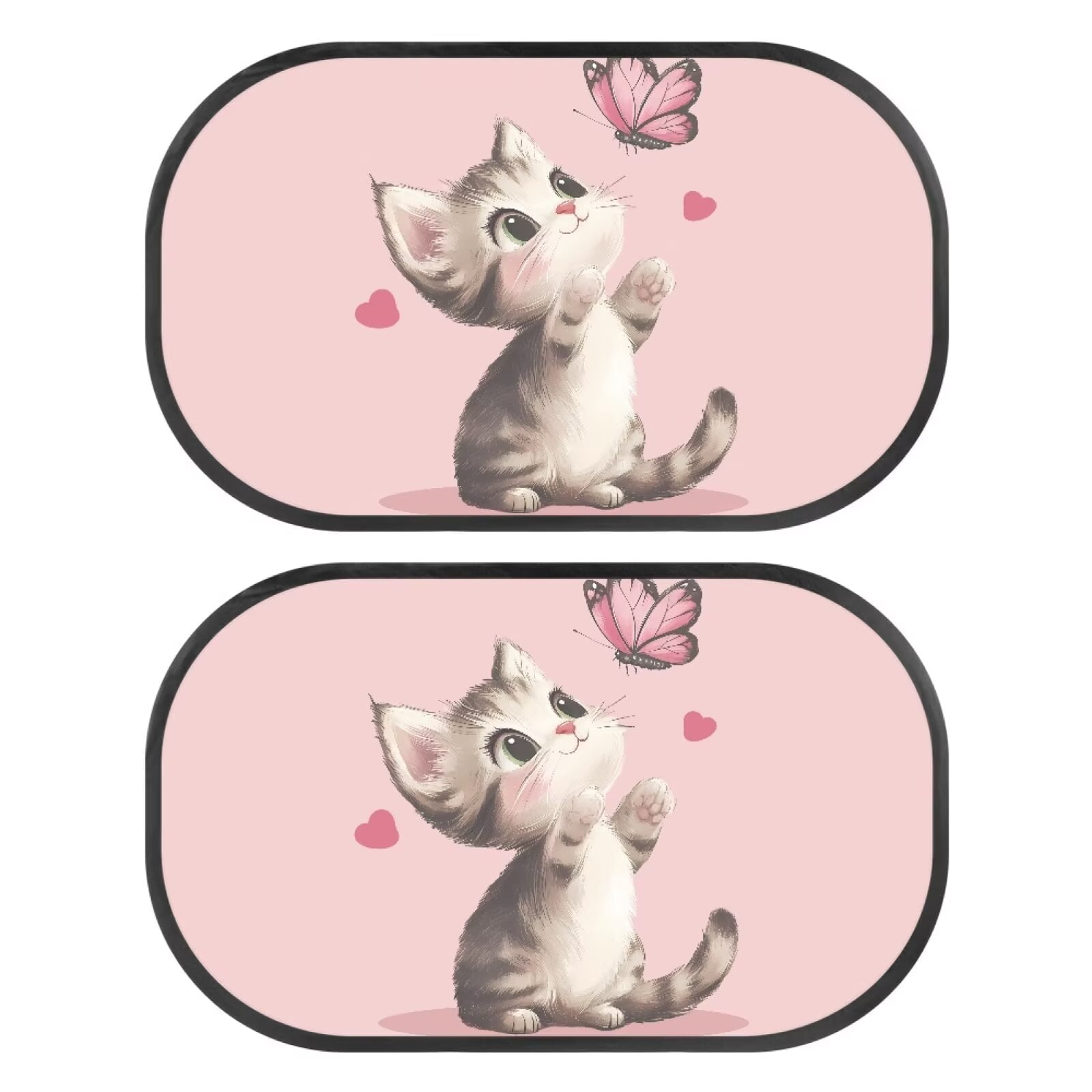 KUIFORTI Cute Cat Car Window Shades for Kids, Baby Window Shades for ...