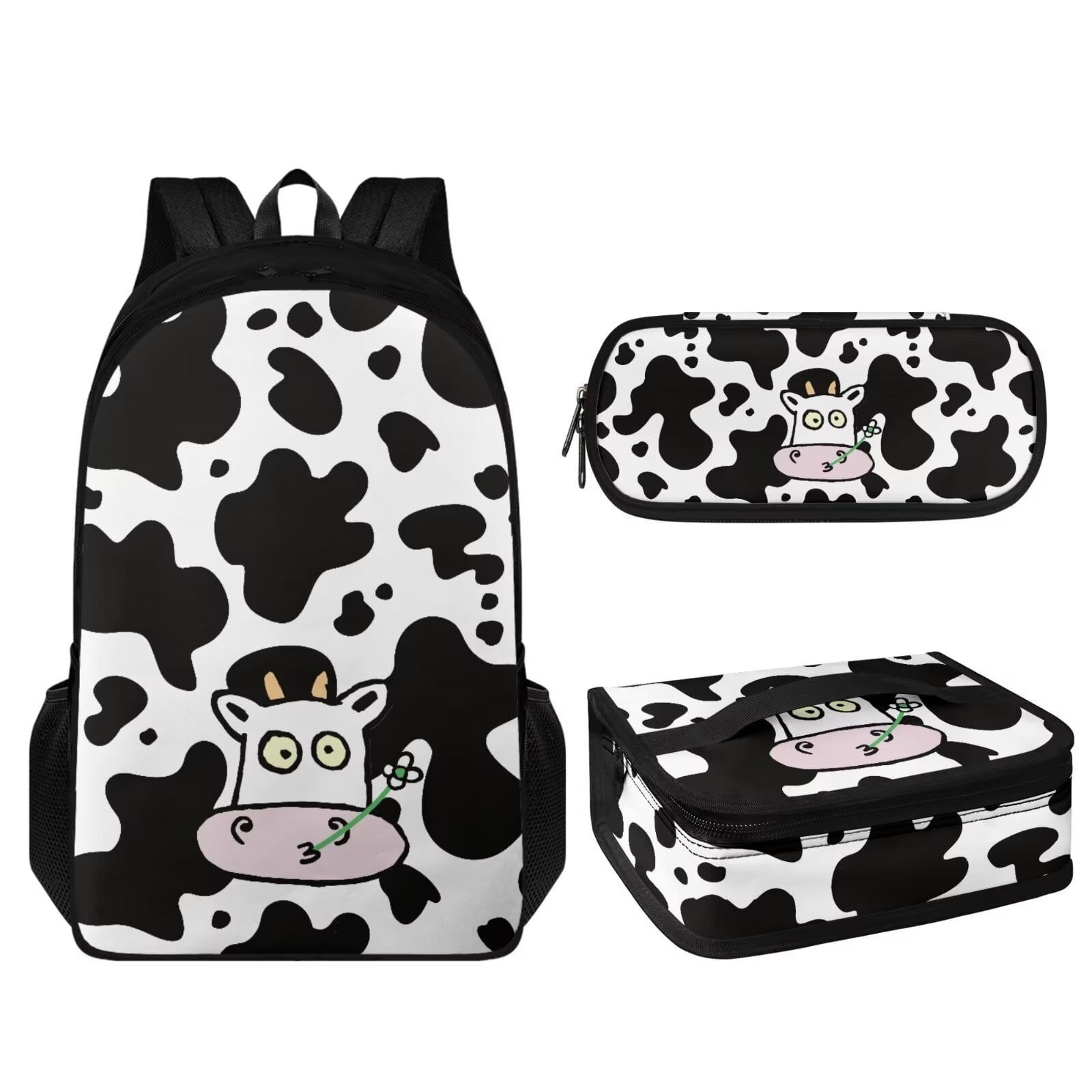 KUIFORTI Cute Cow Print Backpack Shoulder Bag Insulated Lunch Case ...