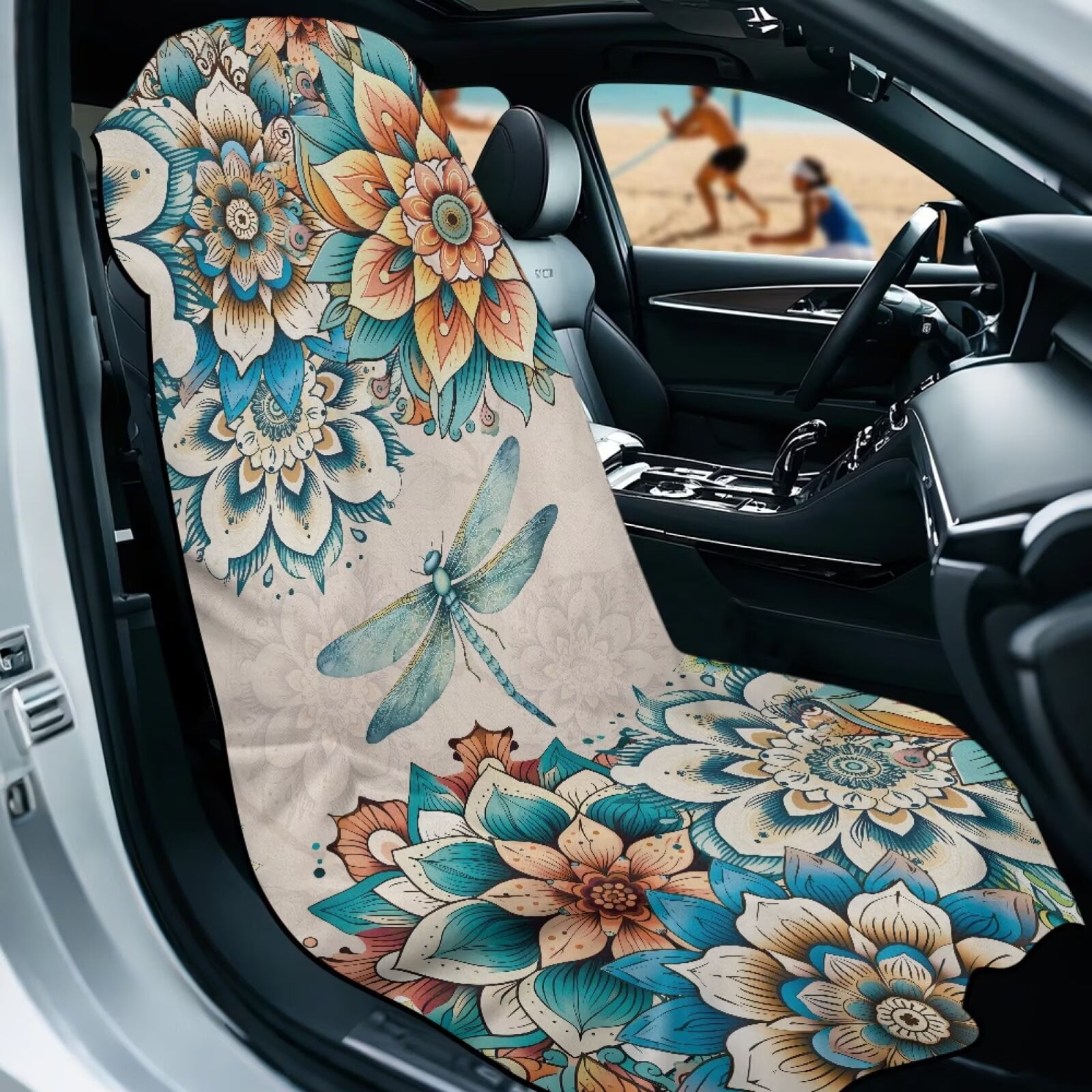 KUIFORTI Dragonfly Car Seat Cover Front Seats - Mandala Floral ...