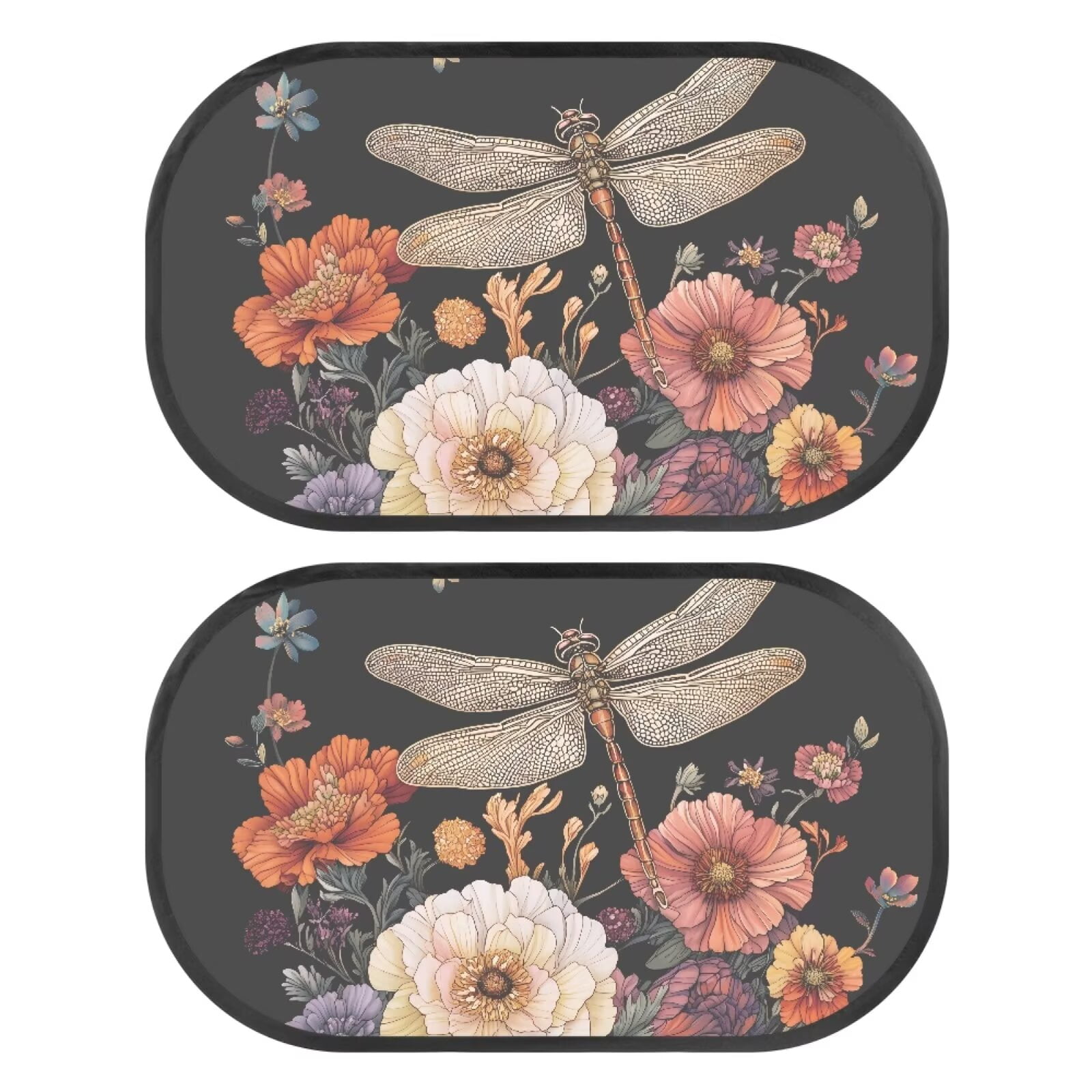 KUIFORTI Dragonfly Car Window Shade 2 Pack Cling Sunshade for Car ...