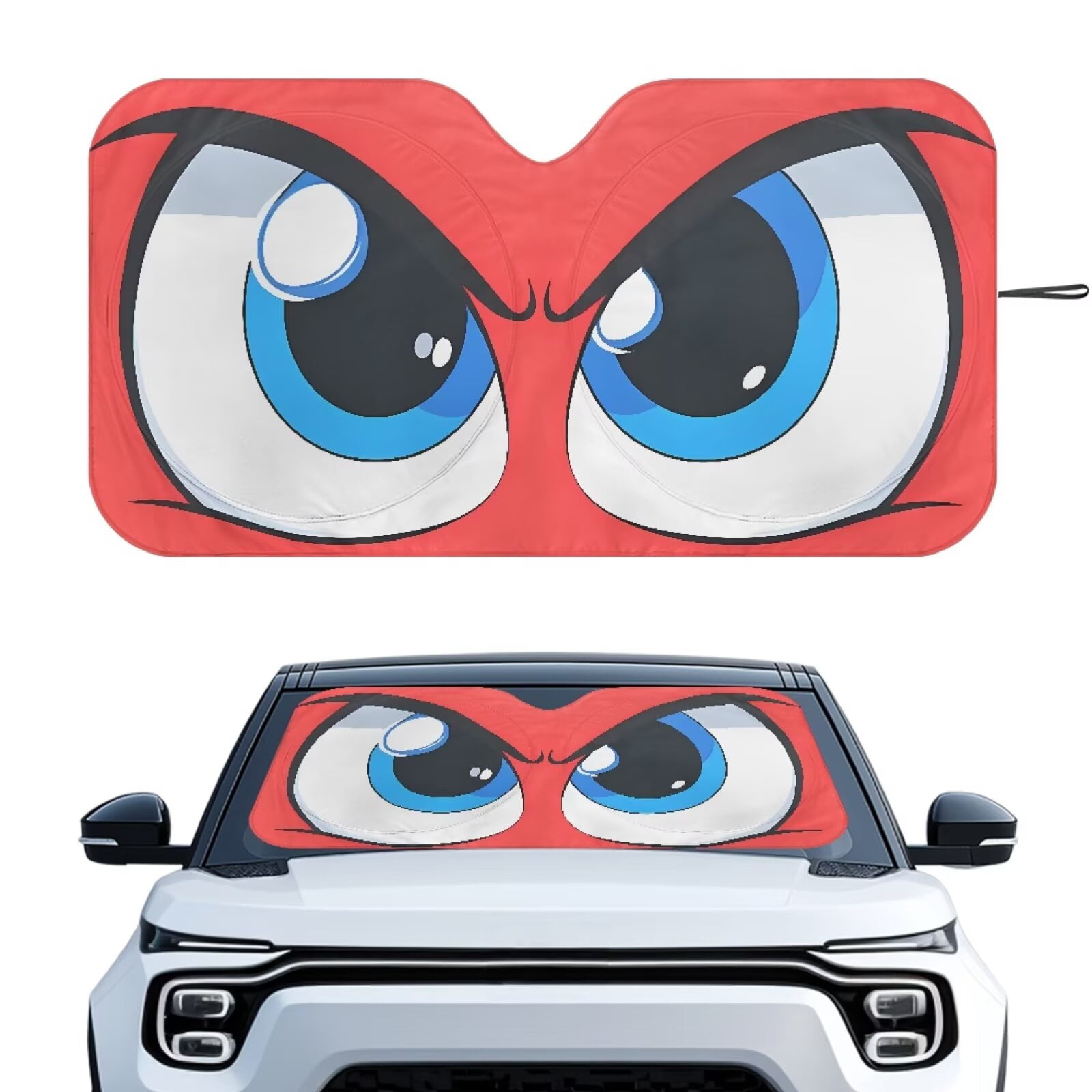 KUIFORTI Extra Large Windshield Sun Shade Angry Eyes Car Shades for ...