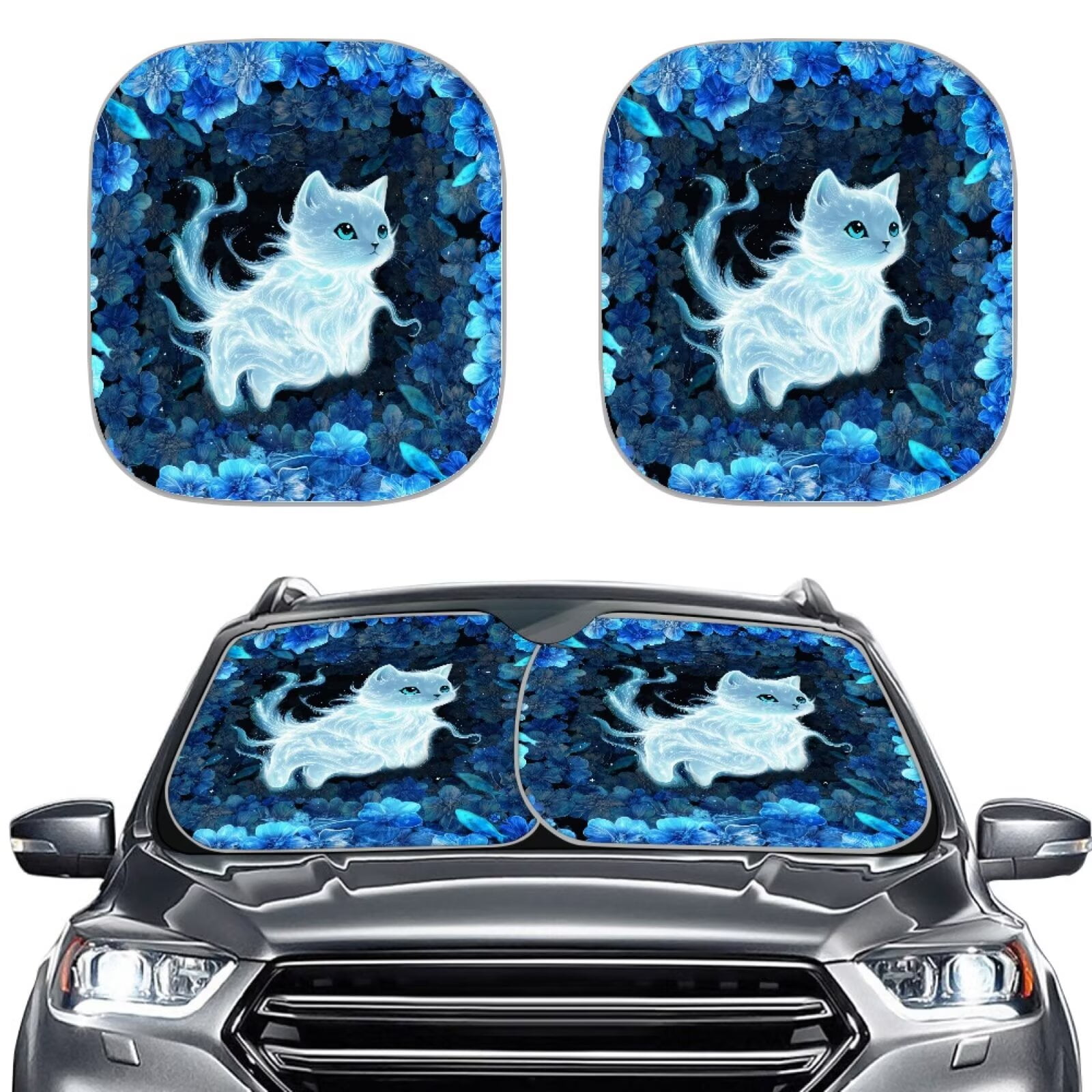 KUIFORTI Front Window Car Sun Shade Cute Cat Sun Visor for Car ...