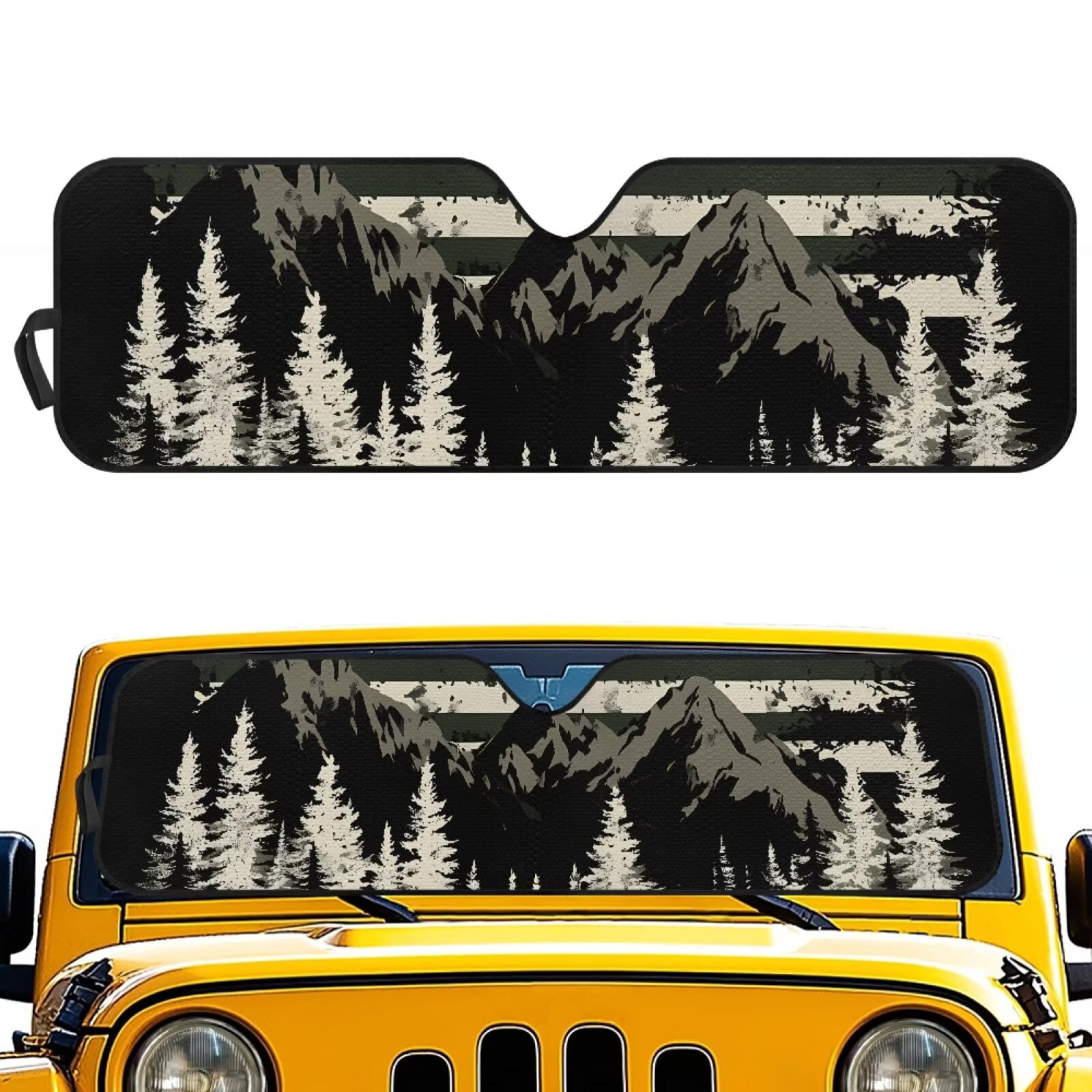 KUIFORTI Front Windshield Sun Shade, 52.95" X 16.14" Tear-resistant Car ...