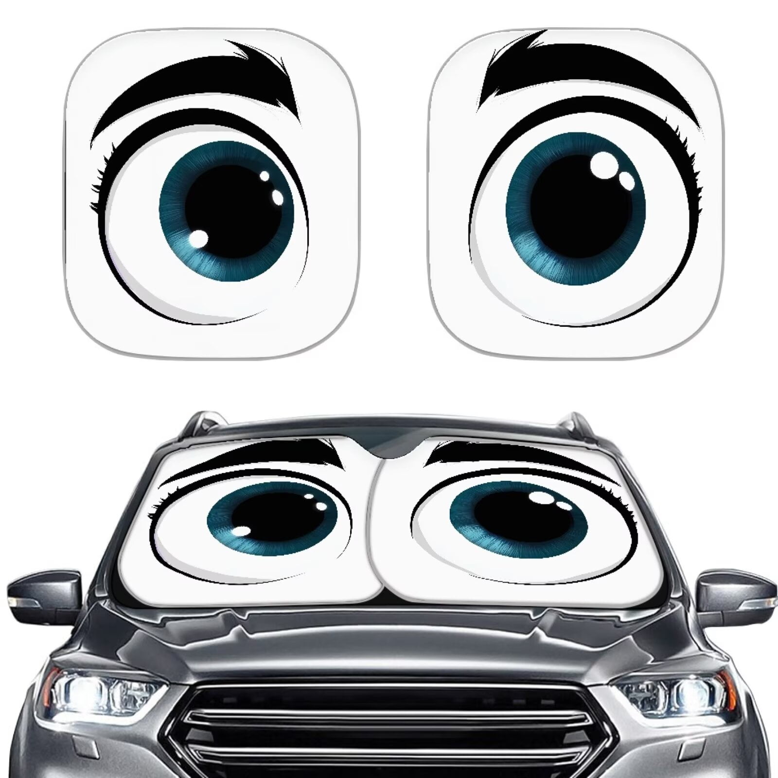 KUIFORTI Funny Eyes Sun Shade for Car Windshield Cute Car Shades for ...
