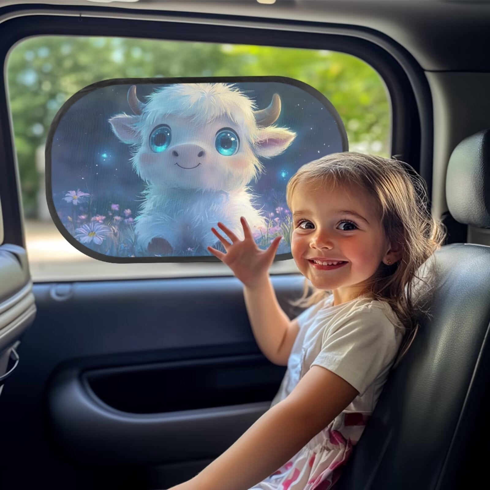 KUIFORTI Highland Cow Car Window Shade for Baby, Baby Window Shades for ...