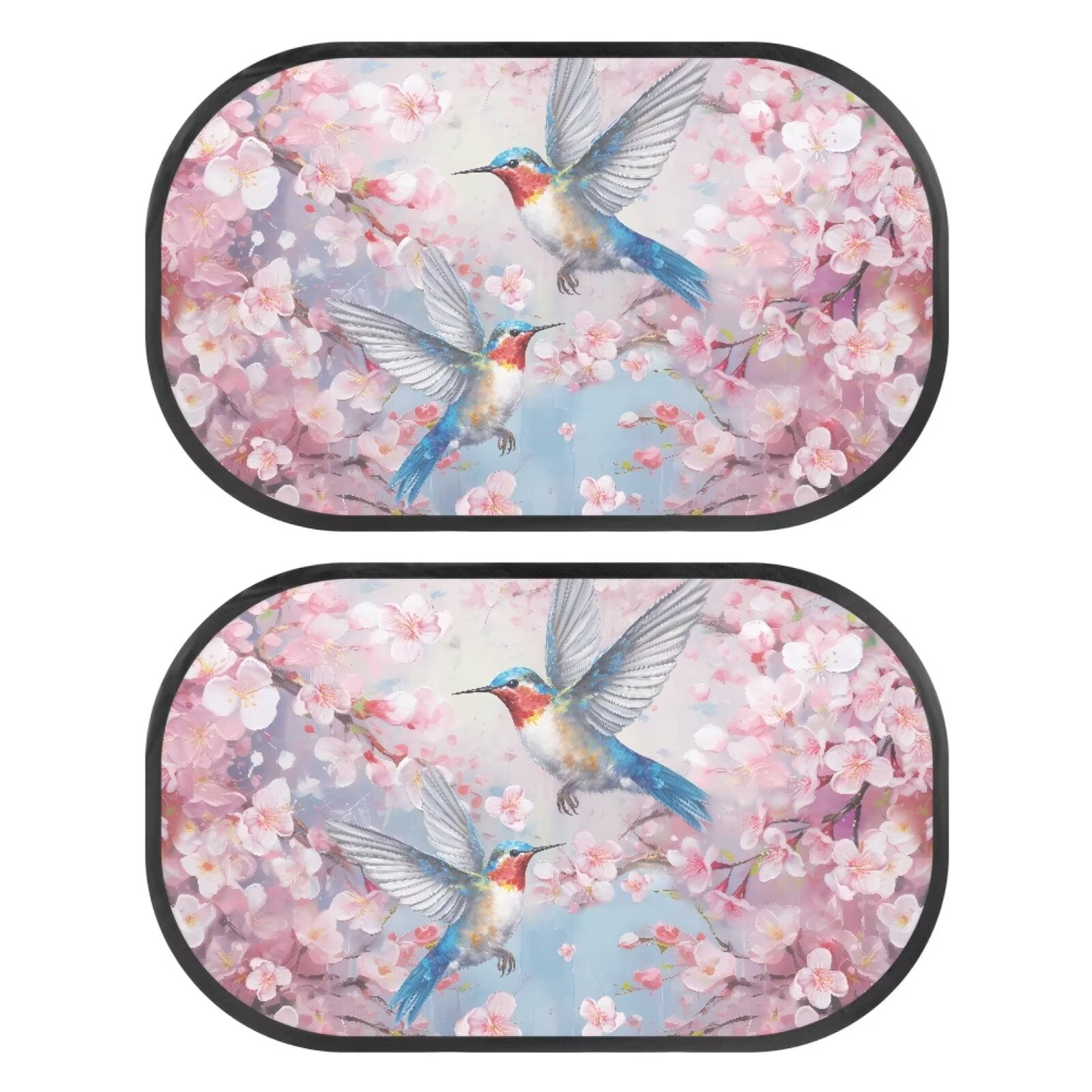 KUIFORTI Hummingbird Car Window Shades for Side Window, Pink Flower Car ...