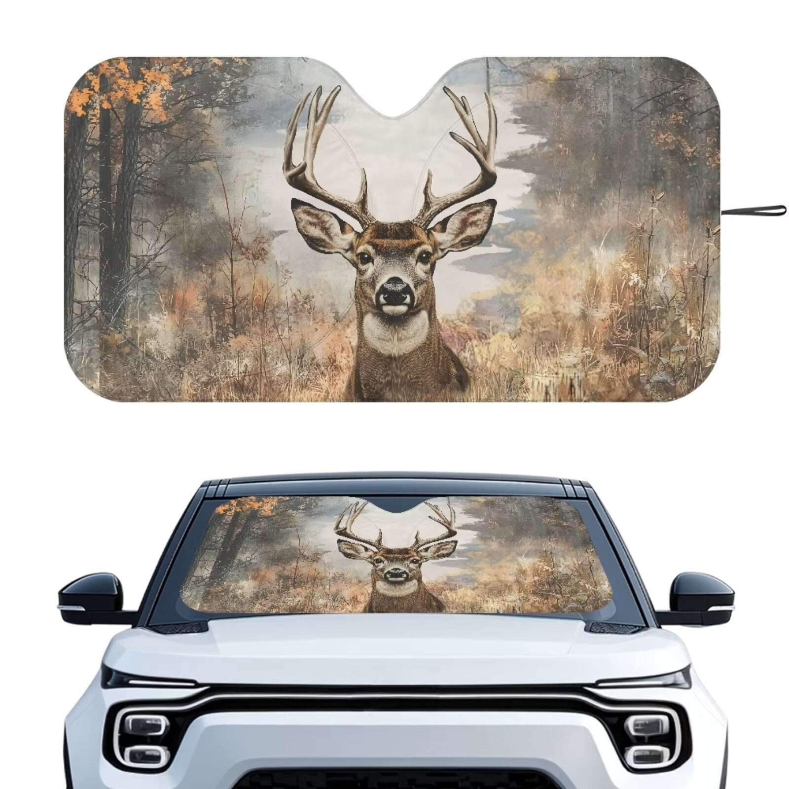 KUIFORTI Hunting Deer Sunshade for Car Windshield | Professional Grade ...