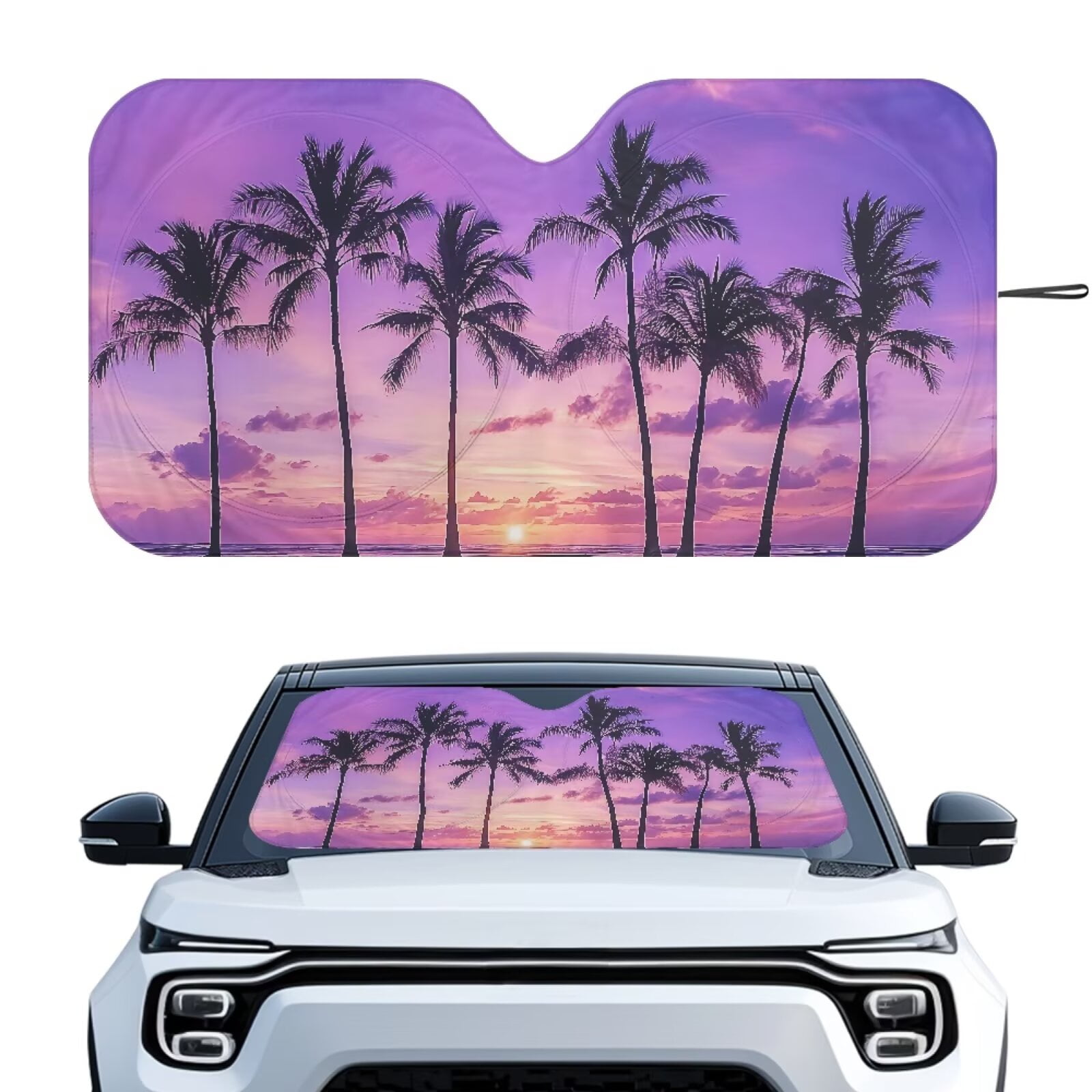 KUIFORTI Large Windshield Sun Shade for Women 66.53"×34.44" Car Sun ...