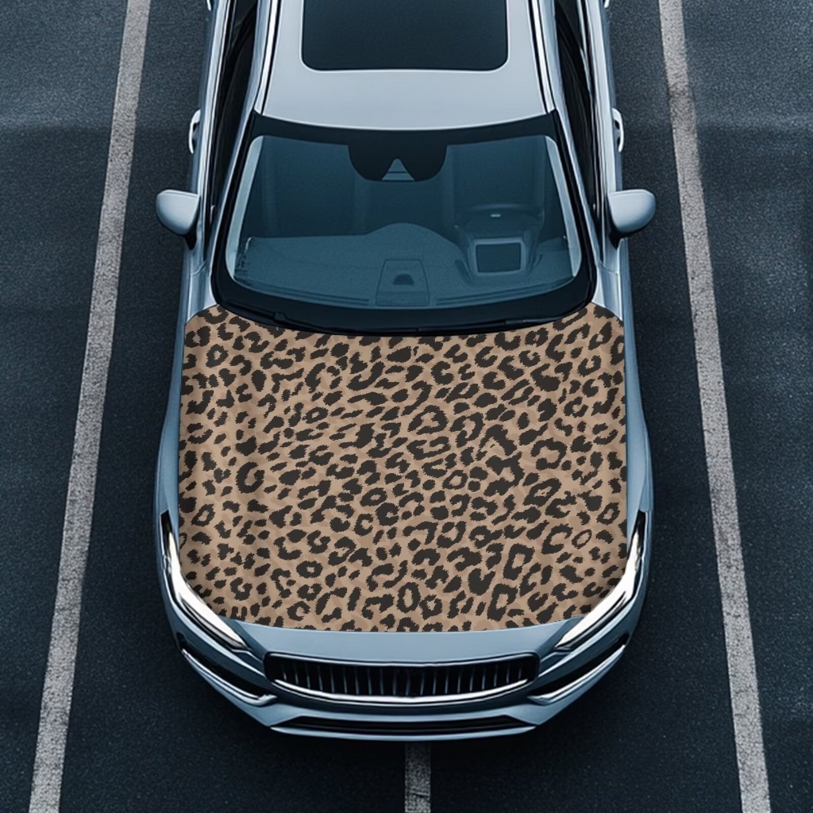 KUIFORTI Leopard Print Car Hood Cover Protector Wear-Resistant Hood ...