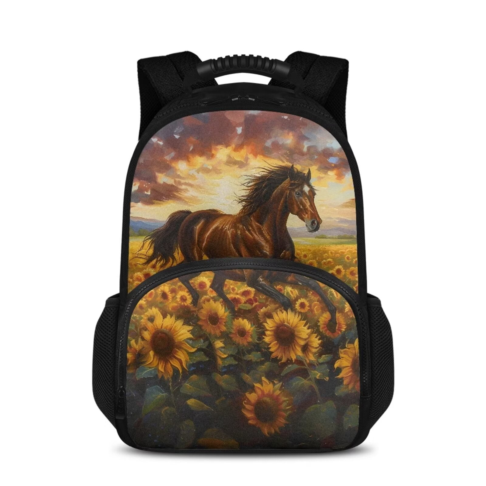 KUIFORTI Lunch Backpack, Horse Sunflower Work Backpack for Women Men ...