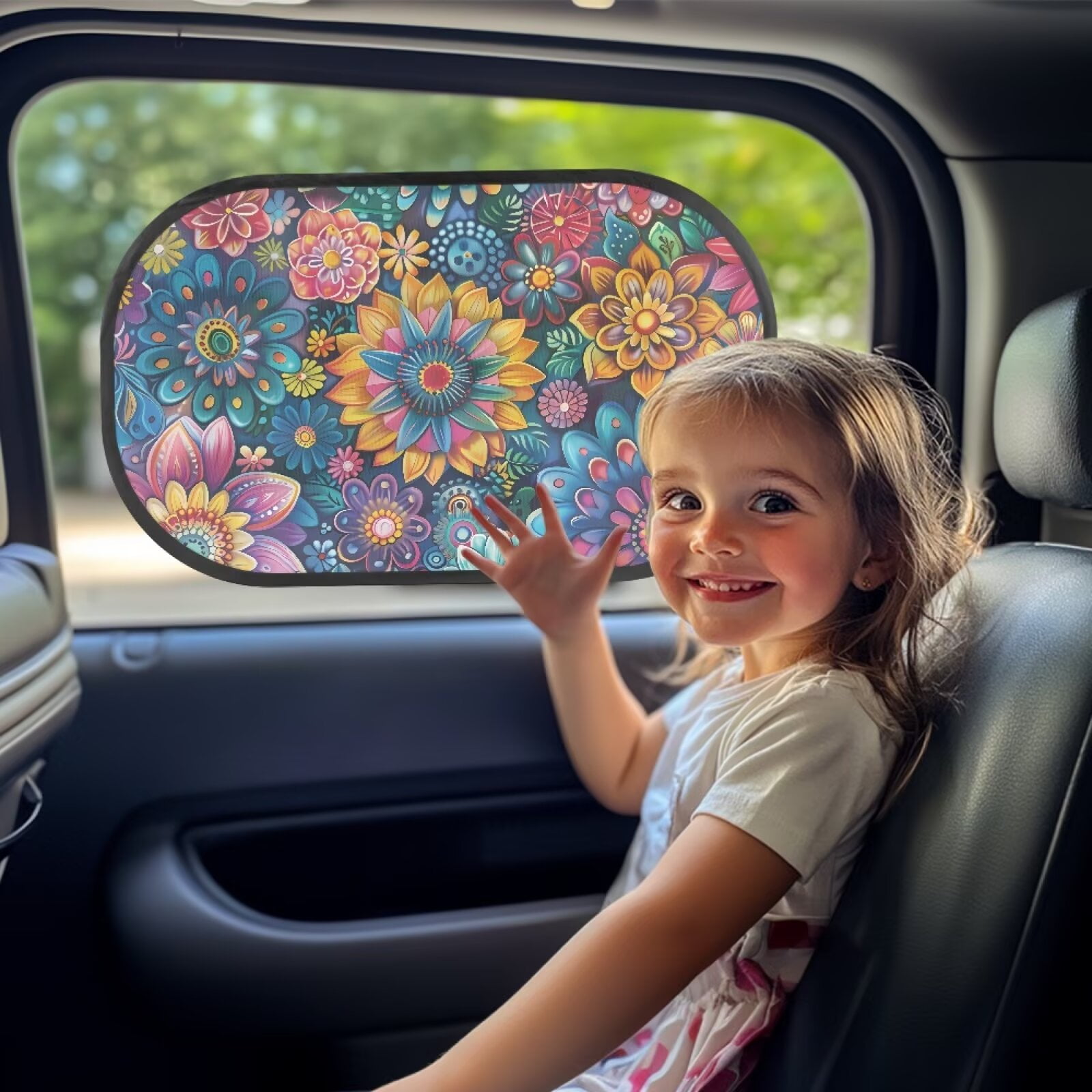 KUIFORTI Mandala Flower Car Window Shades for Side Window, 20.47"x12.59 ...
