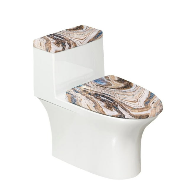 KUIFORTI Marble Toilet Lid Covers and Tank Cover Set 2 Pcs Toilet Seat ...
