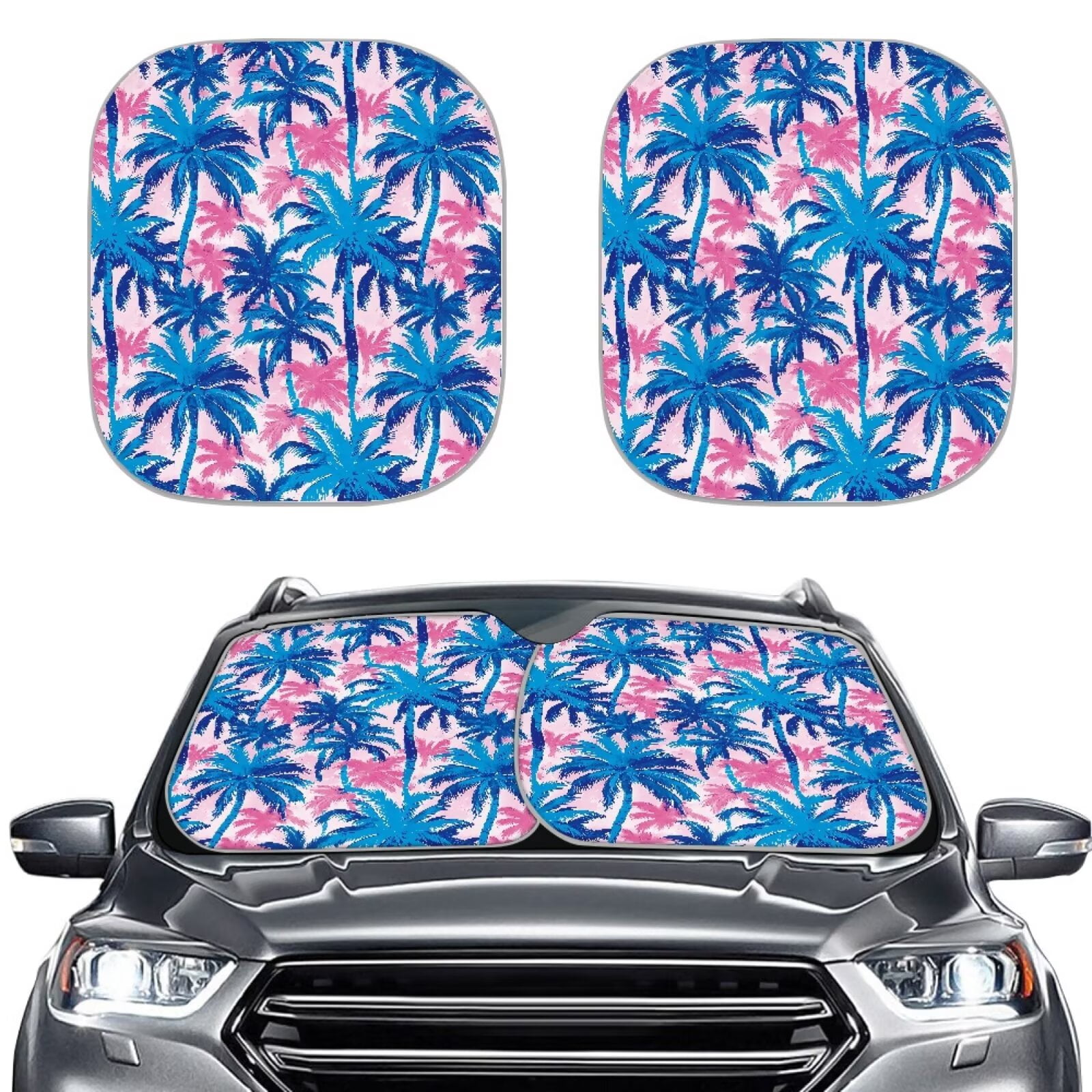 KUIFORTI Palm Tree Car Sun Shade Windshield Foldable Cute Funny ...